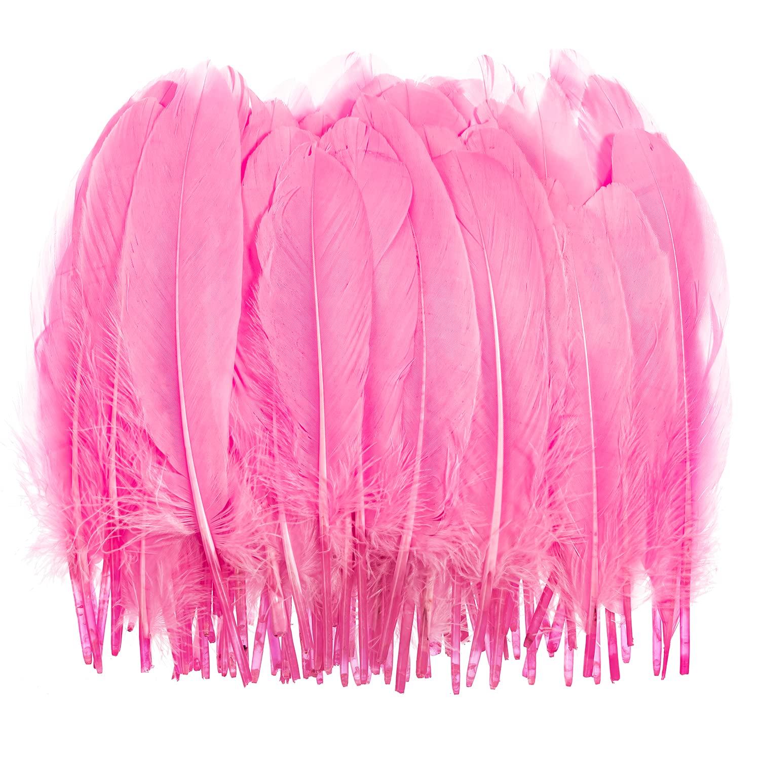 Amazon.com: Piokio 100 pcs Natural Pink Goose Feathers in Bulk 6-8 inch ...
