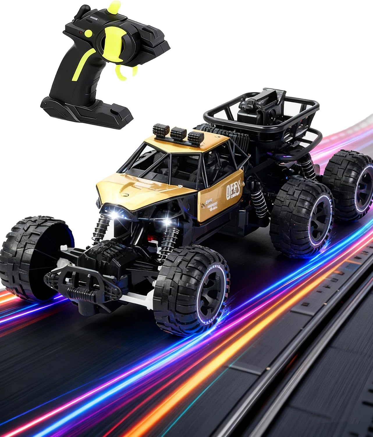 Amazon.com: Six-Wheel Alloy Rock-Climbing RC Car, Four-Wheel Drive Off ...
