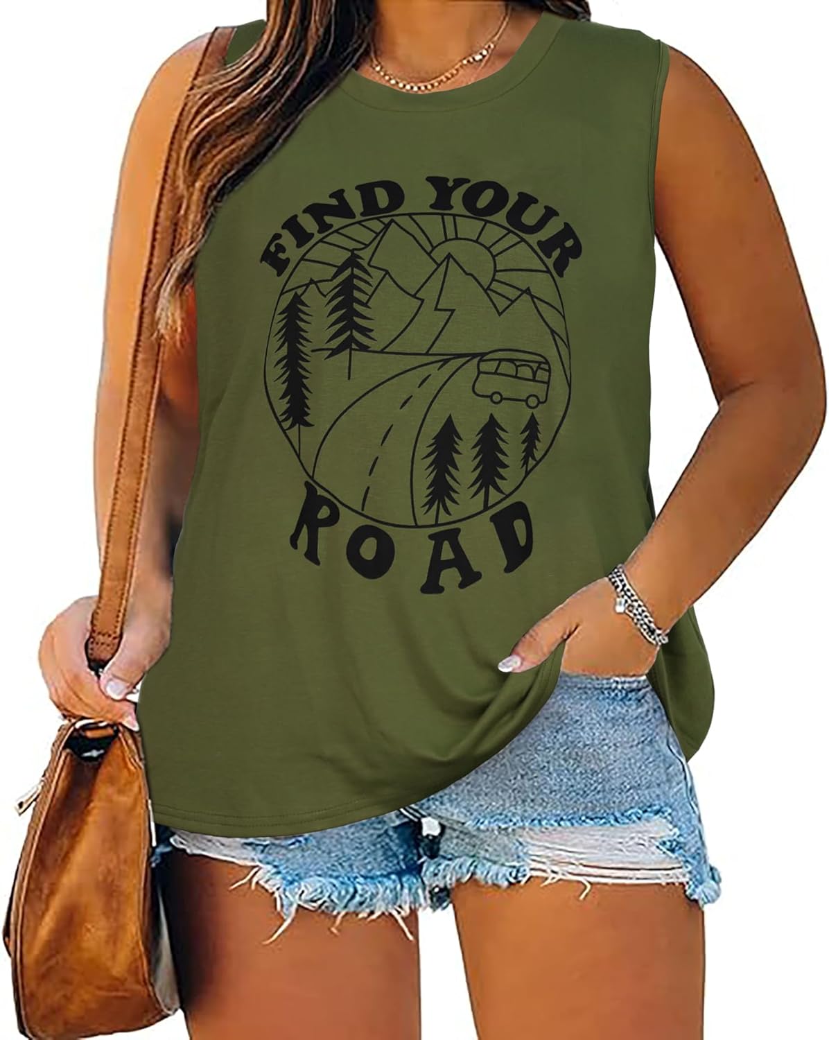 Plus Size Tops for Women Sleeveless Summer Tank Top Loose Fit Casual ...