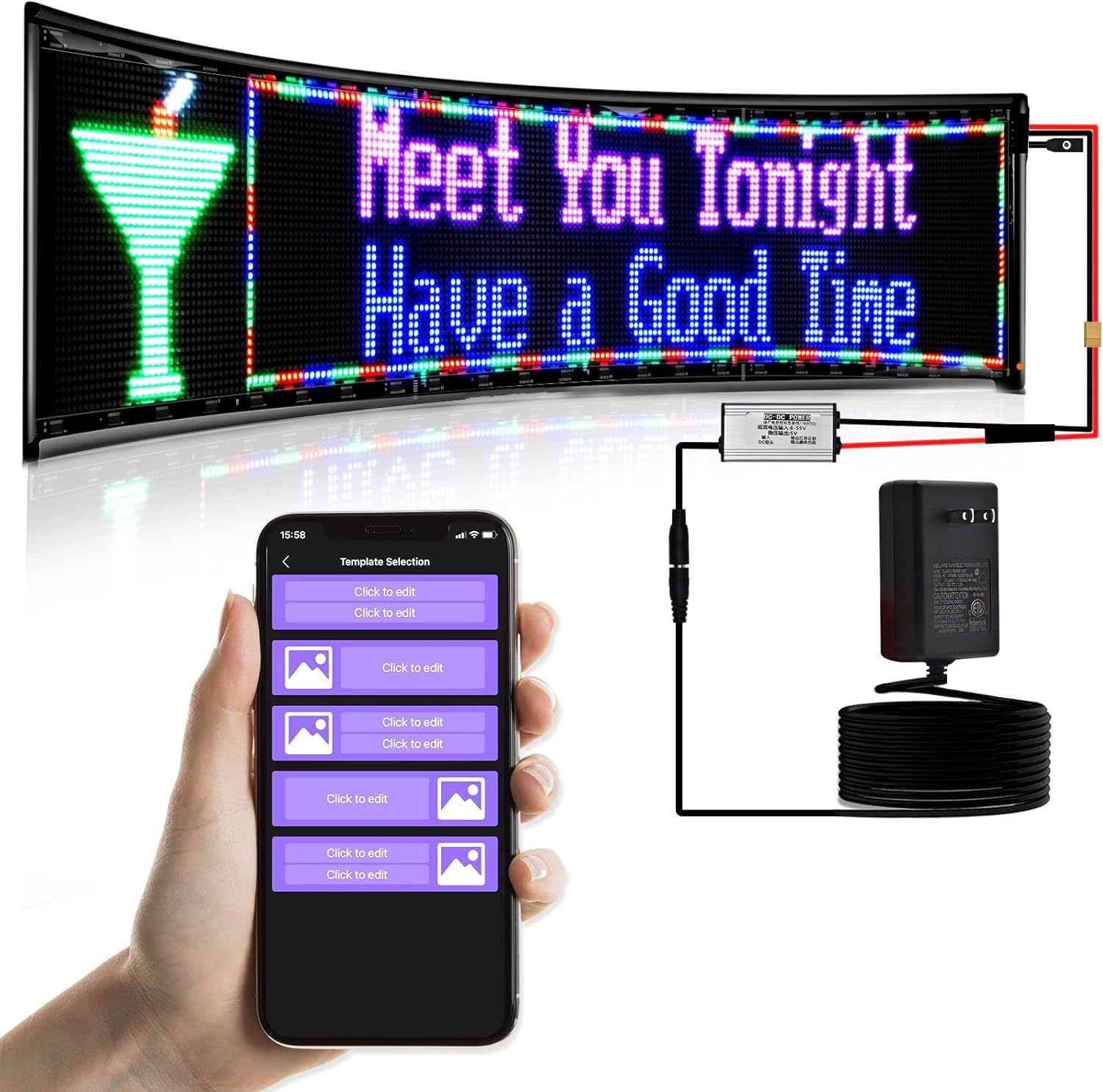 Amazon.com : Double Row Programmable LED Signs | Business Scrolling LED ...