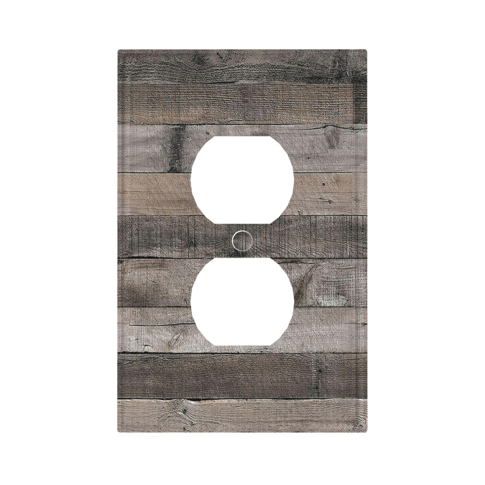 Rustic Gray Wood Print Outlet Covers Light Switch Cover Decorative ...