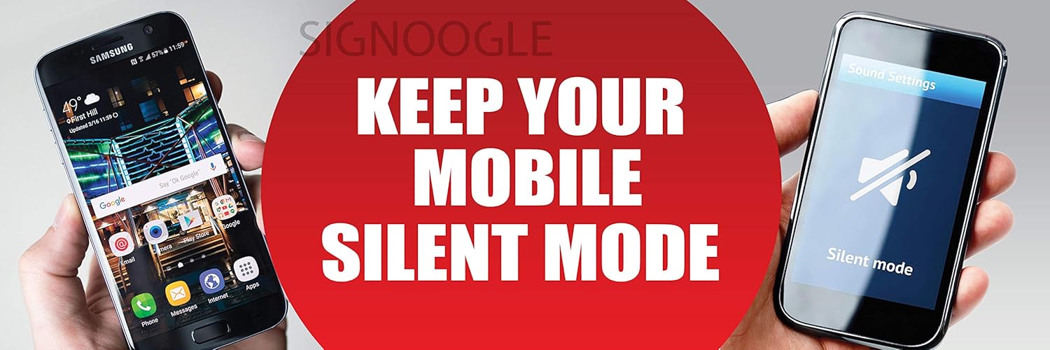 SIGNOOGLE Keep Your Mobile Silent Mode Wall Sign Sticker for Medical ...