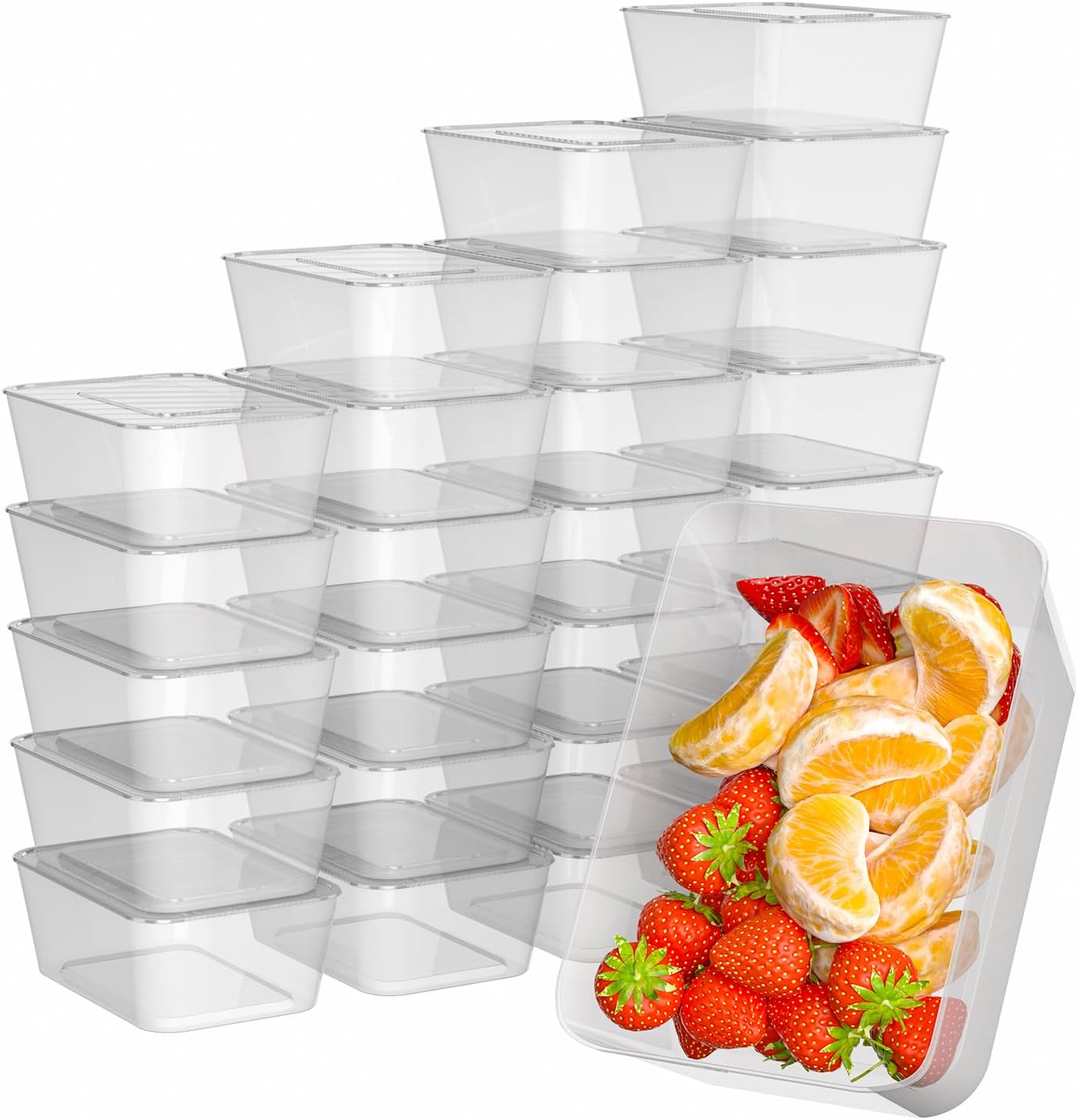 Amazon.com: PrepNaturals 50 Plastic Food Storage Containers with Lids ...
