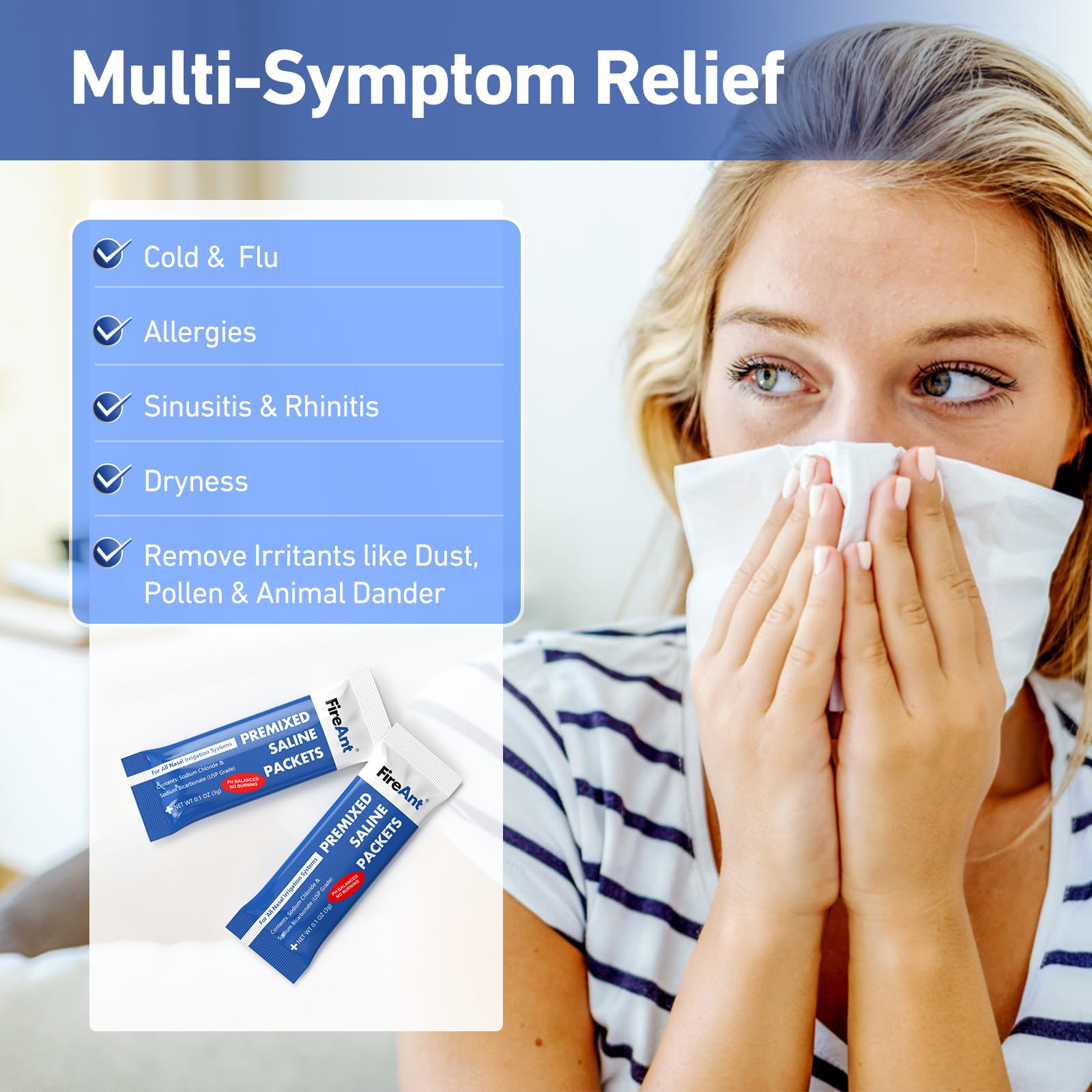 Snapklik.com : FireAnt Saline Packets For Sinus Rinse, 100 Premixed ...