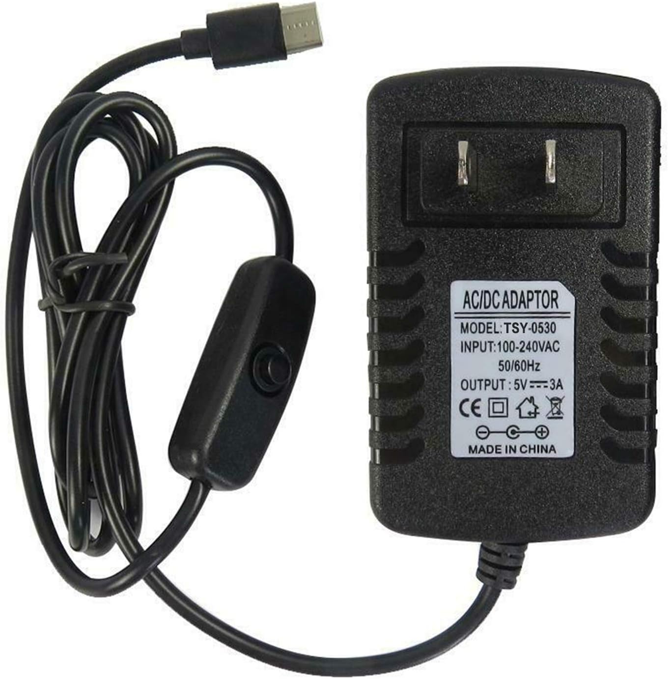 Amazon.com: Enokay Raspberry Pi 4 b Power Supply 5V 3A USB C Charger ...