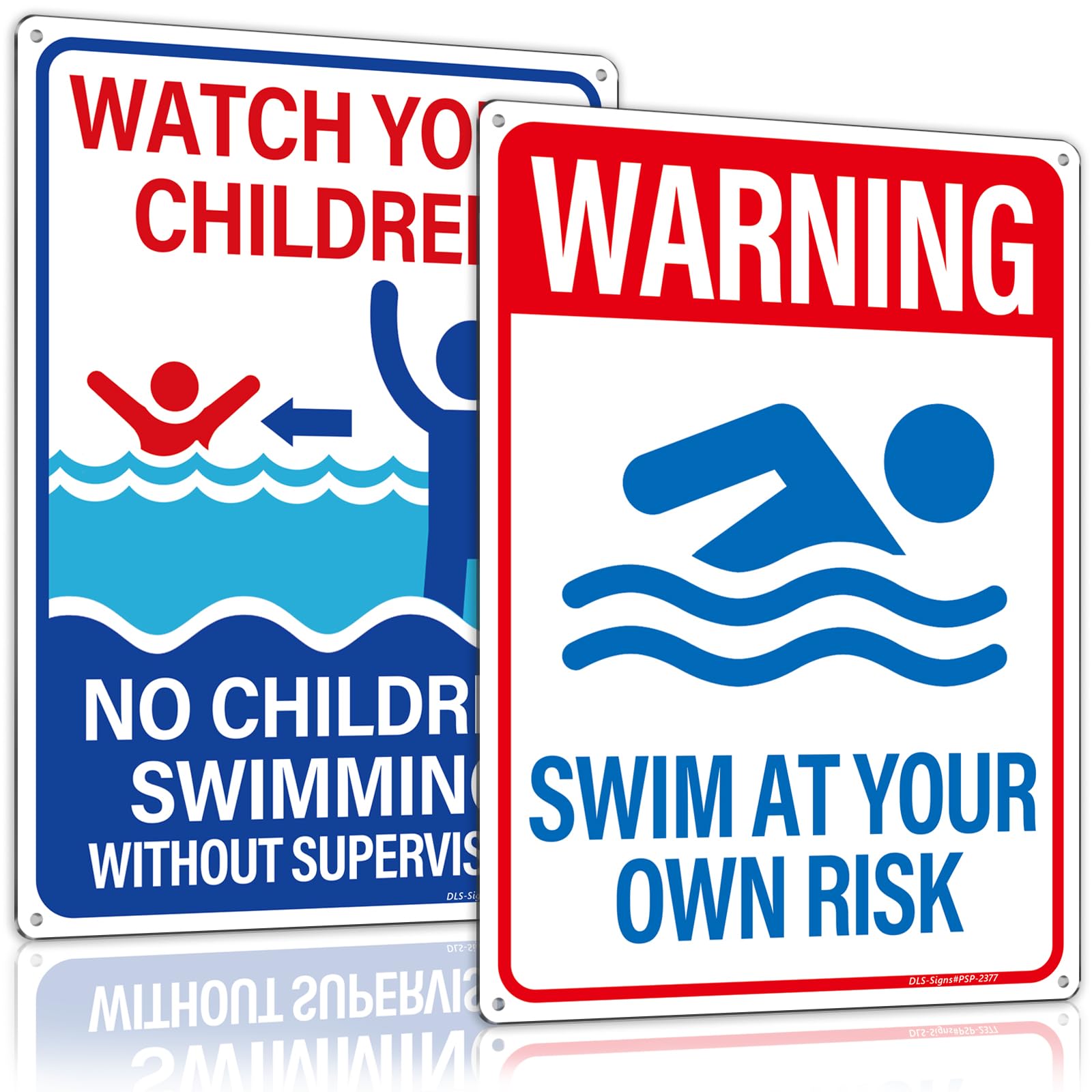 Amazon.com: 2 PACK Pool Rules Sign, 14" x 10" Aluminum Pool Signs and ...