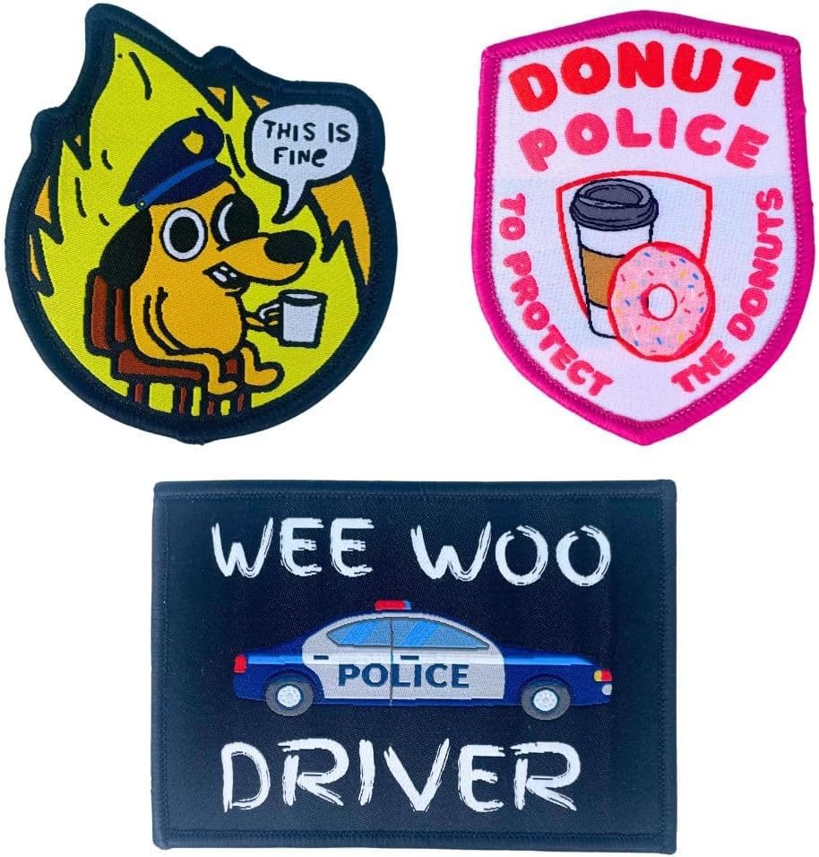 Amazon.com: YJ PREMIUMS 3PC Police Patches | Hook & Loop Funny Humor ...