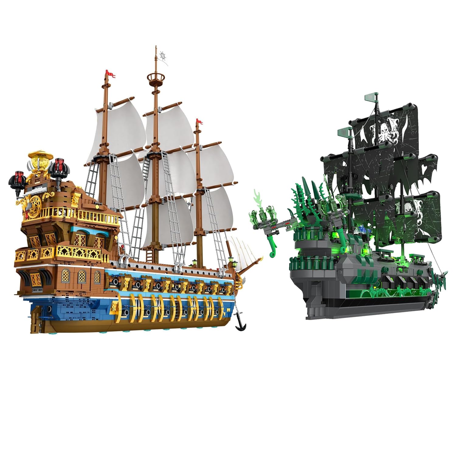 Amazon.com: NUTCRACKER Pirate Ship Model Building Kits with Lights ...