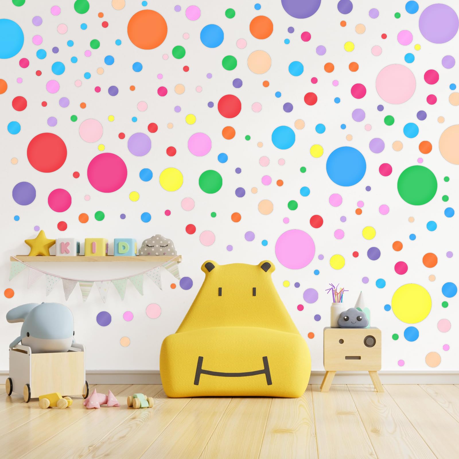 Amazon.com: 12 Sheets Colorful Wall Decals, Kids Wall Decals Circle ...