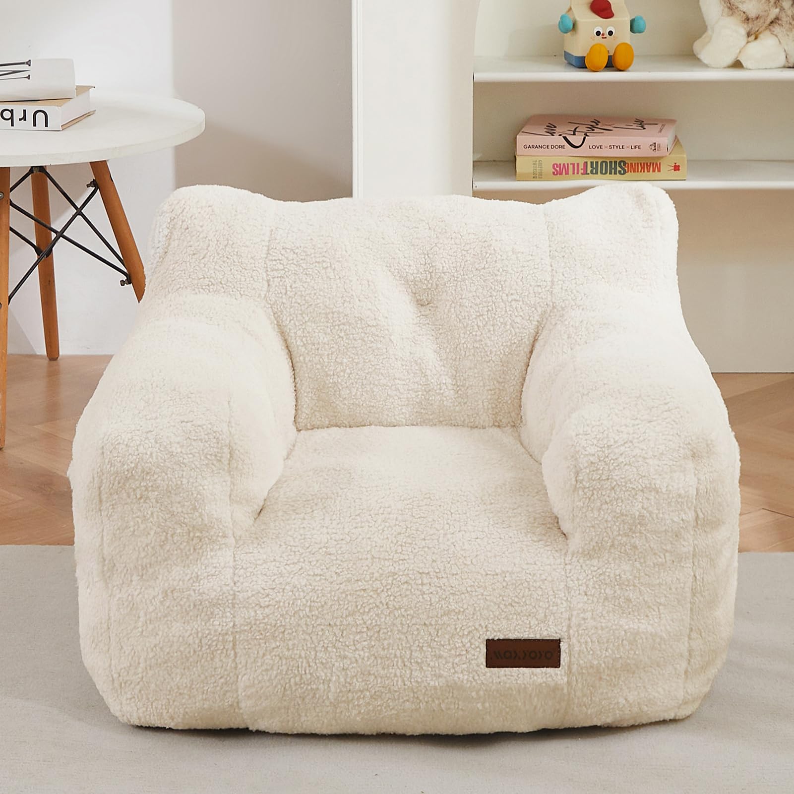 Amazon.com: MAXYOYO Kids Sherpa Bean Bag Chair, Boucle Toddler Chair ...
