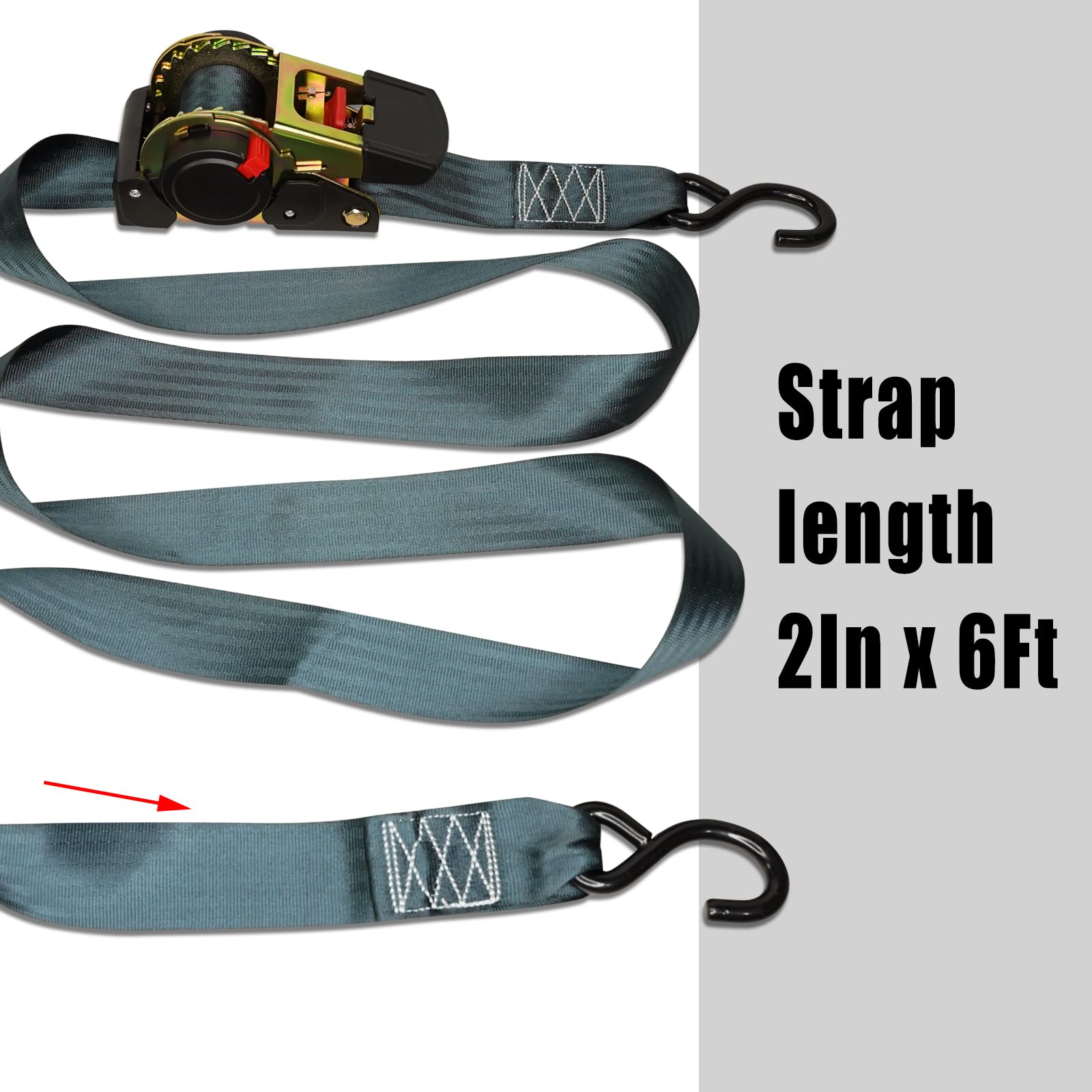 ANLU LOAD Retractable Ratchet Strap(2in x 6ft),S Hook Retractable Tie ...
