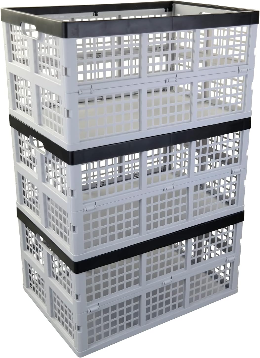 Amazon.com : Waikhomes 3-Pack Plastic Collapsible Storage Crates, Large ...