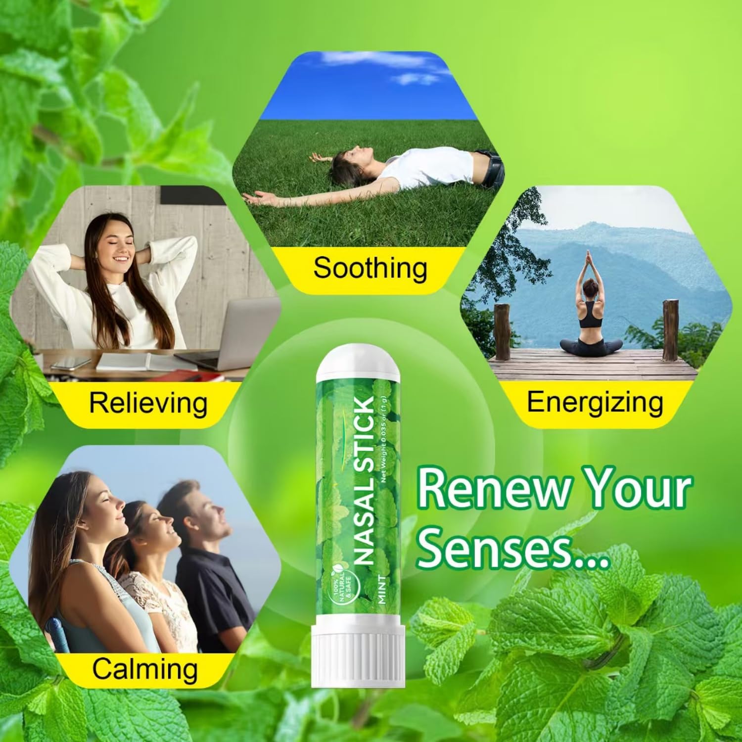Snapklik.com : 4 Pack Nasal Stick, Portable Nose Inhaler Stick, Nasal ...