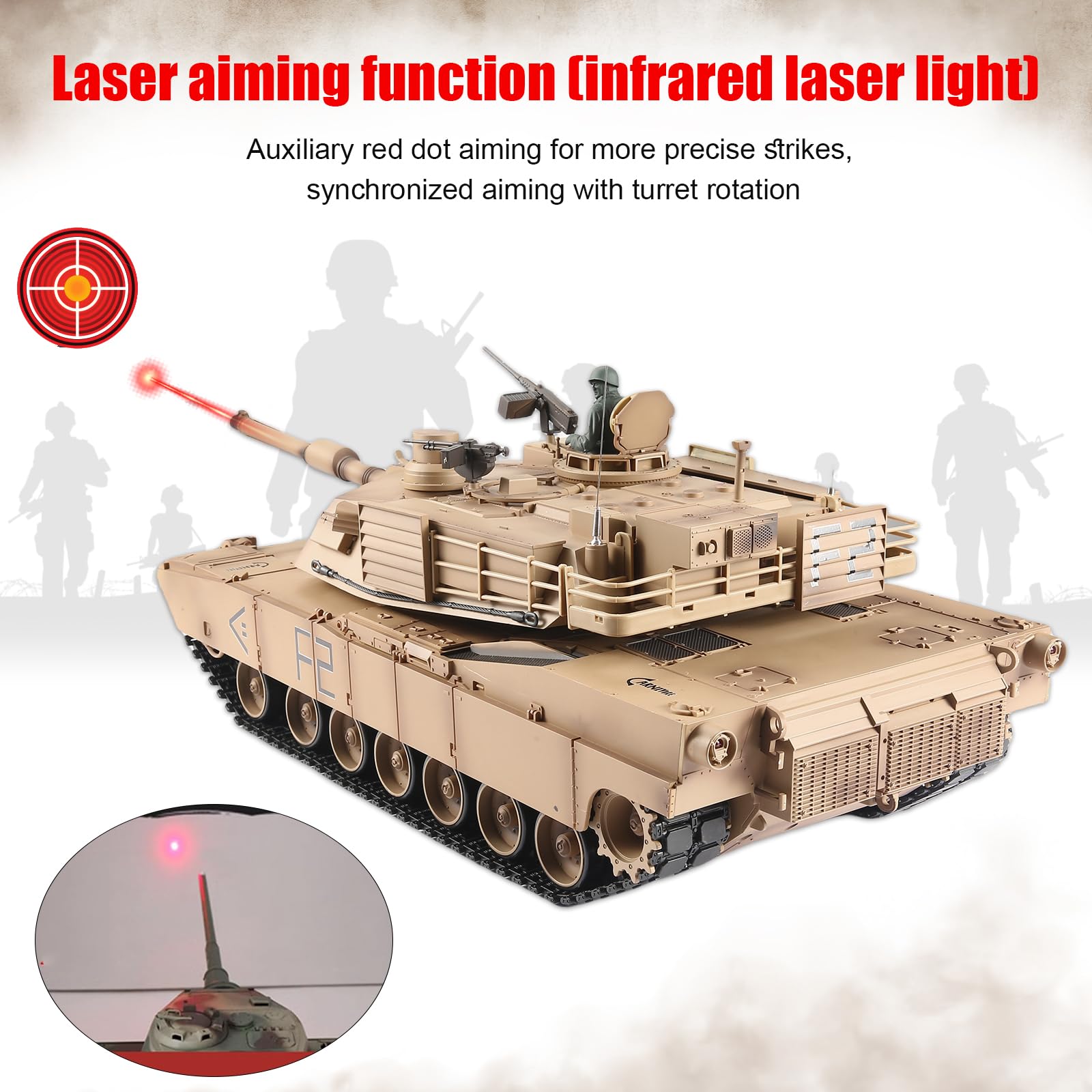 Snapklik.com : HengLong US M1A2 Abrams Army Tank Model 1/16 Scale 24Ghz ...