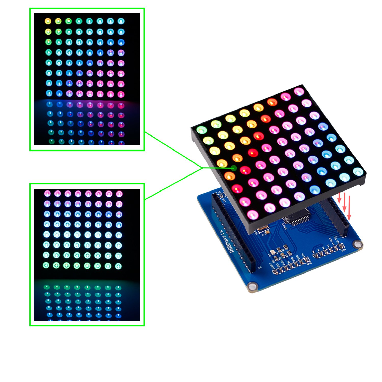 Buy SunFounder Full Color RGB LED Matrix Driver Shield + RGB Matrix Screen for Arduino Online at ...