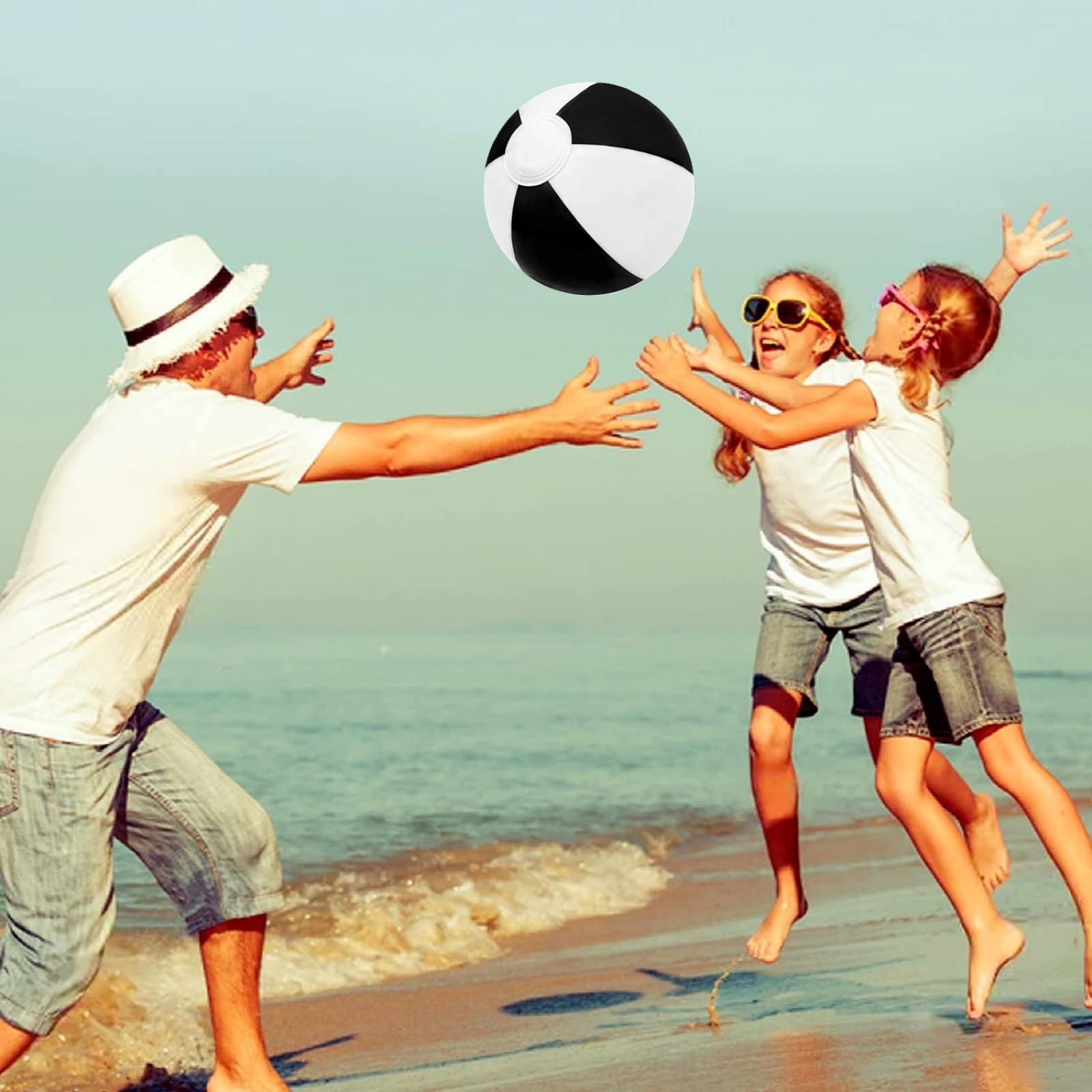 Snapklik.com : 12 Inch Beach Balls Bulk, 6 Pack Black White Color ...