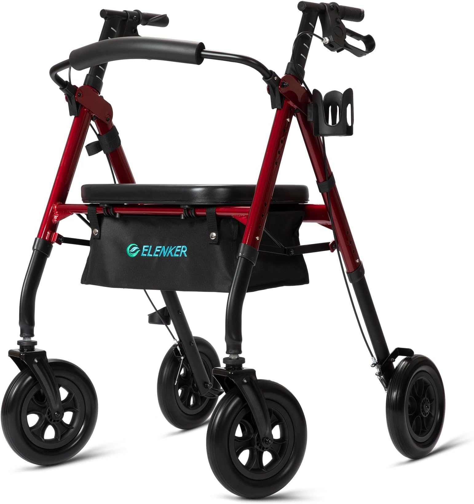 Amazon.com: ELENKER All-Terrain Heavy Duty Rollator Walker with Wide ...