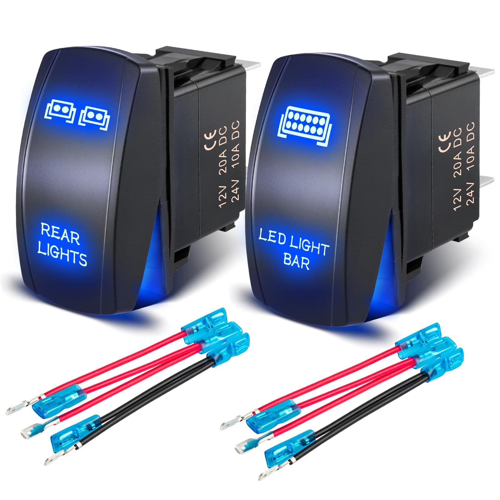 Snapklik.com : Anina 2PCS LED Light Bar Rocker Switch Rear Light ON/Off ...