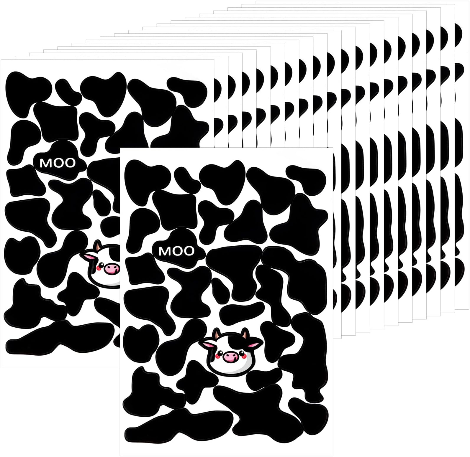 Amazon.com: 12 Sheets Small Cow Print Sticker Black Spot Vinyl Decal ...