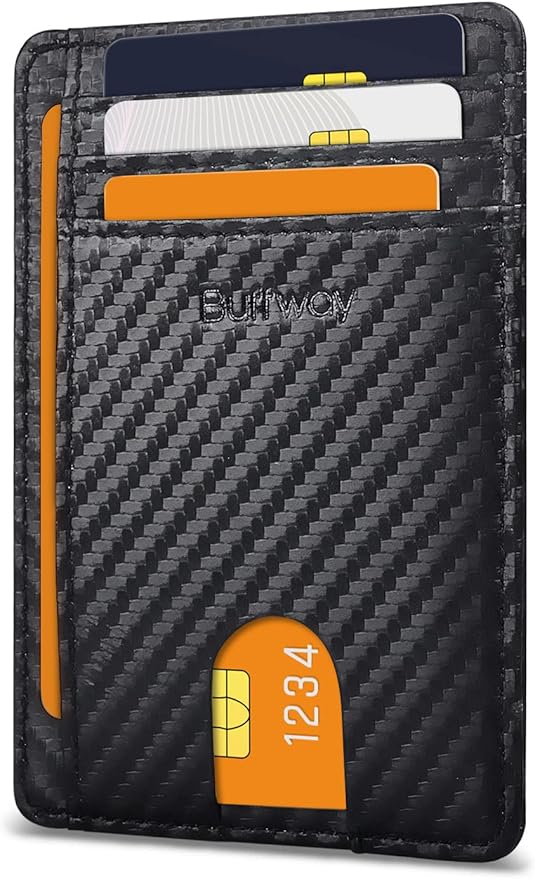 Buffway Slim Minimalist Front Pocket RFID Blocking Leather Wallets for ...