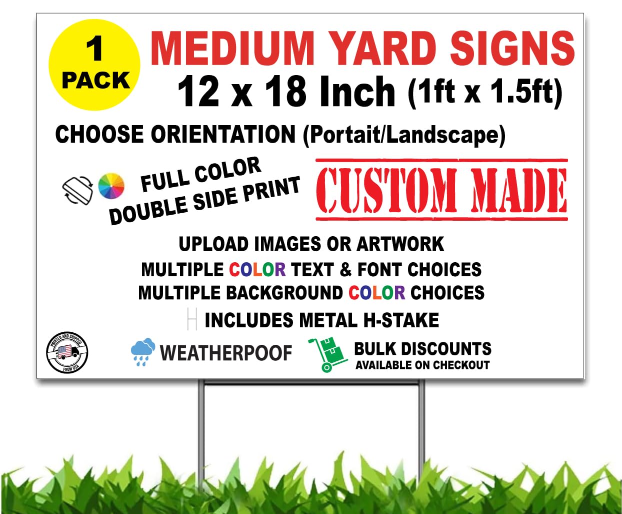 Amazon.com : Custom + Personalized Yard Sign, 18x12", Double Sided ...