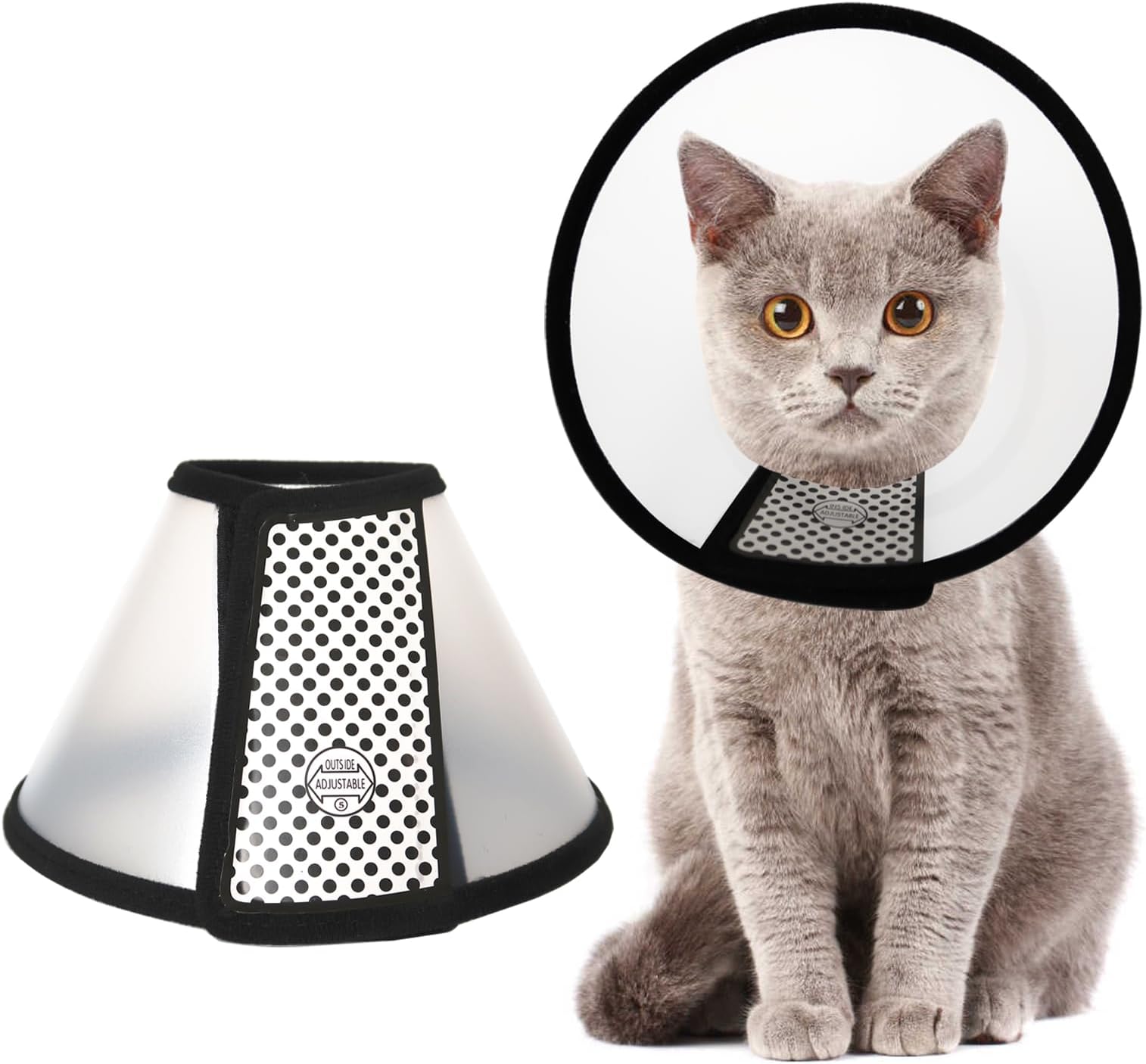 Amazon.com : Cat Cone Dog Cone Collar Soft Dotted Recovery Collar After ...
