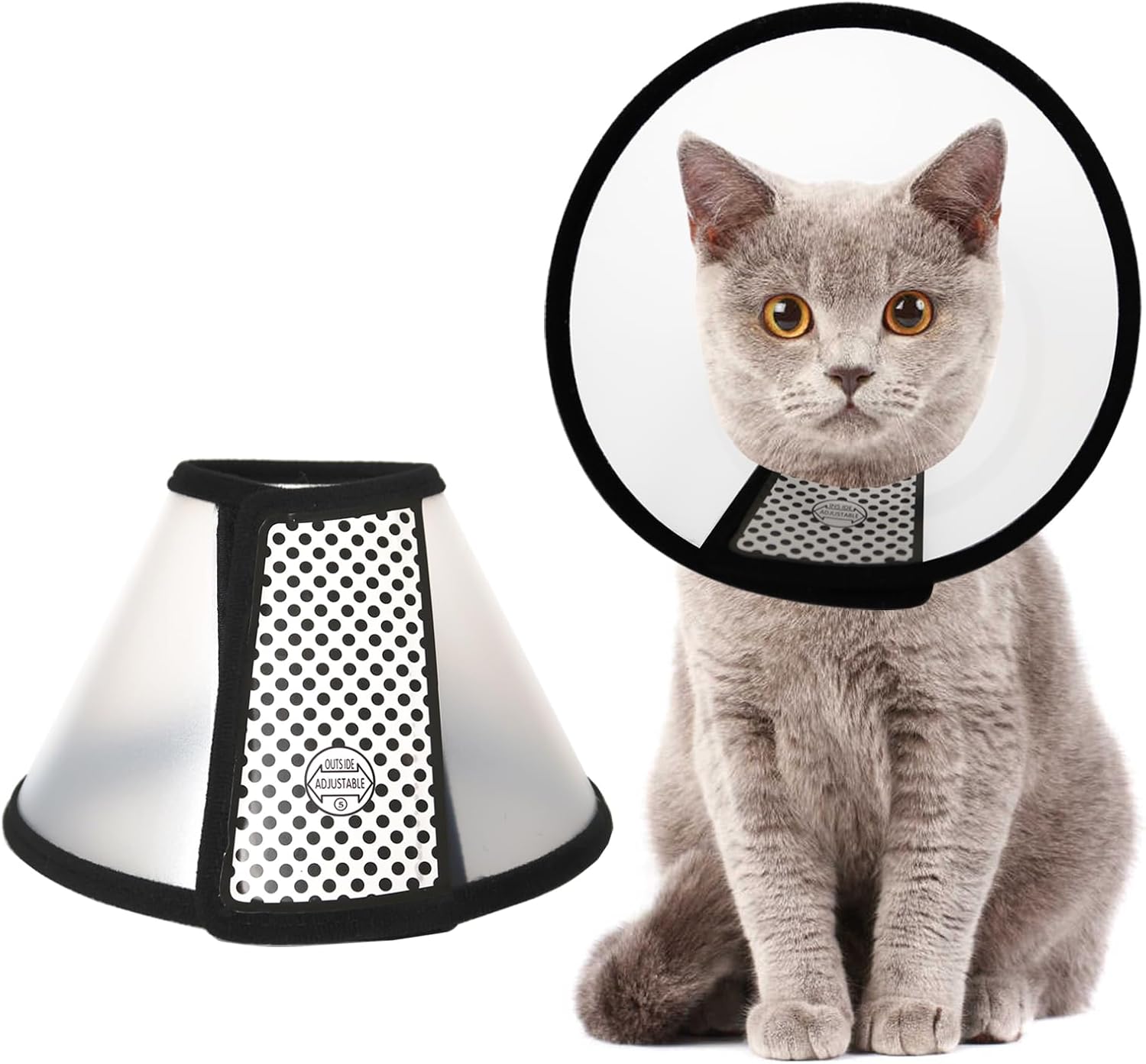 Amazon.com : ZeyZoo Cat Cone, 8.5 inches Adjustable Cat Cones to Stop ...