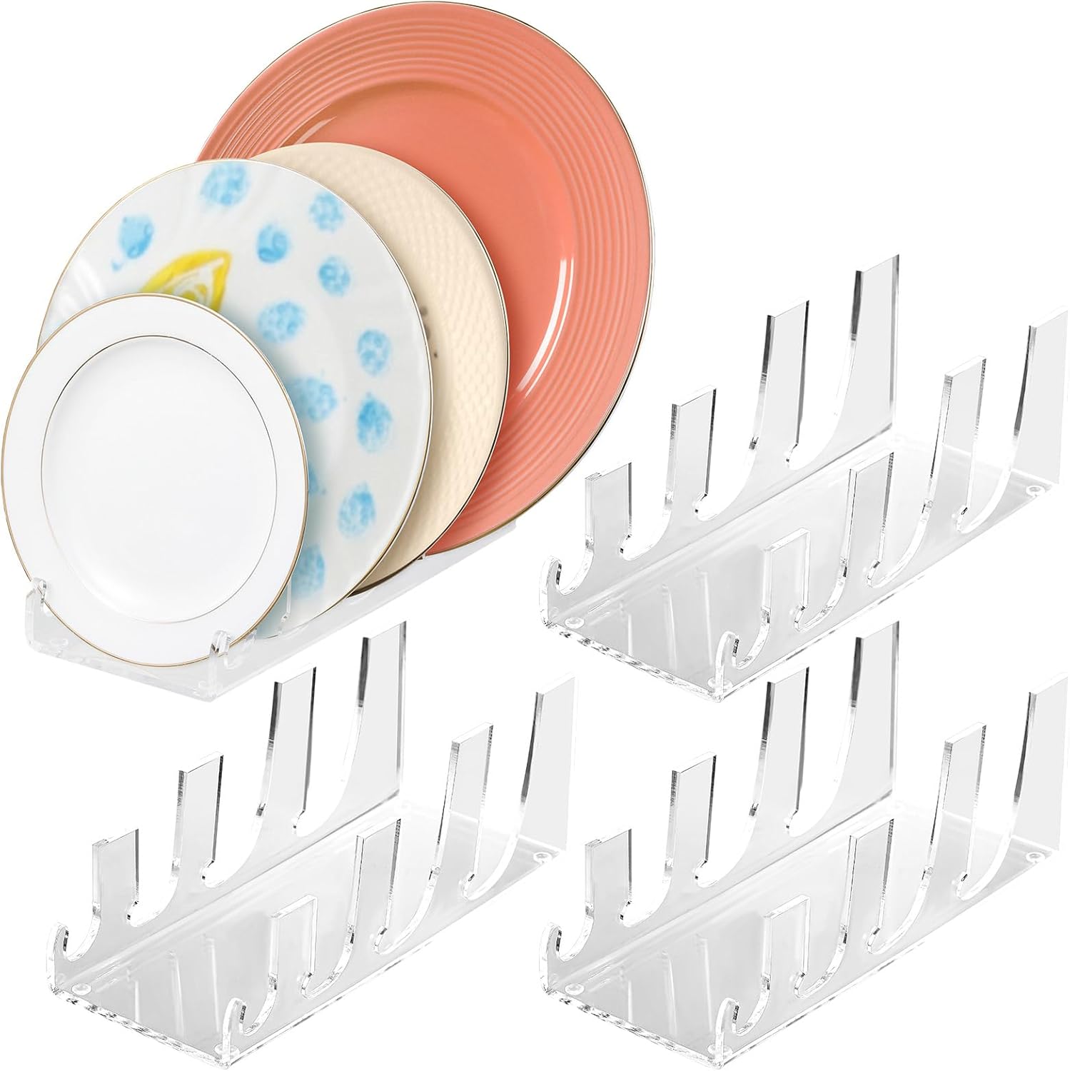 Amazon.com: Yoande 4 Pcs 4 Tier Plate Dinnerware Display Stand Acrylic ...