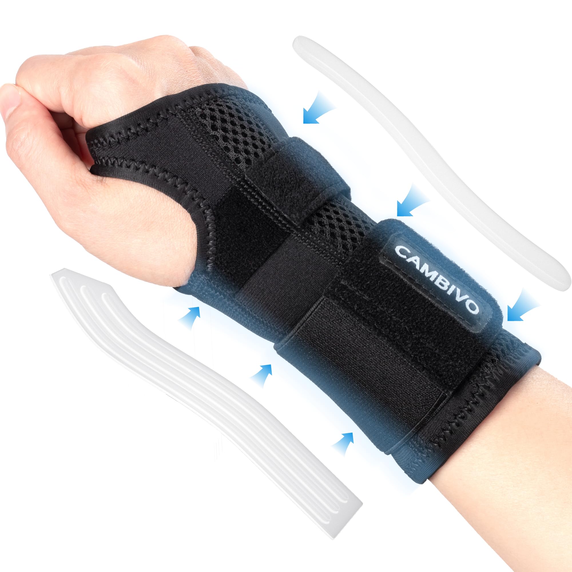 Amazon.com: CAMBIVO Wrist Brace for Carpal Tunnel Night Support ...