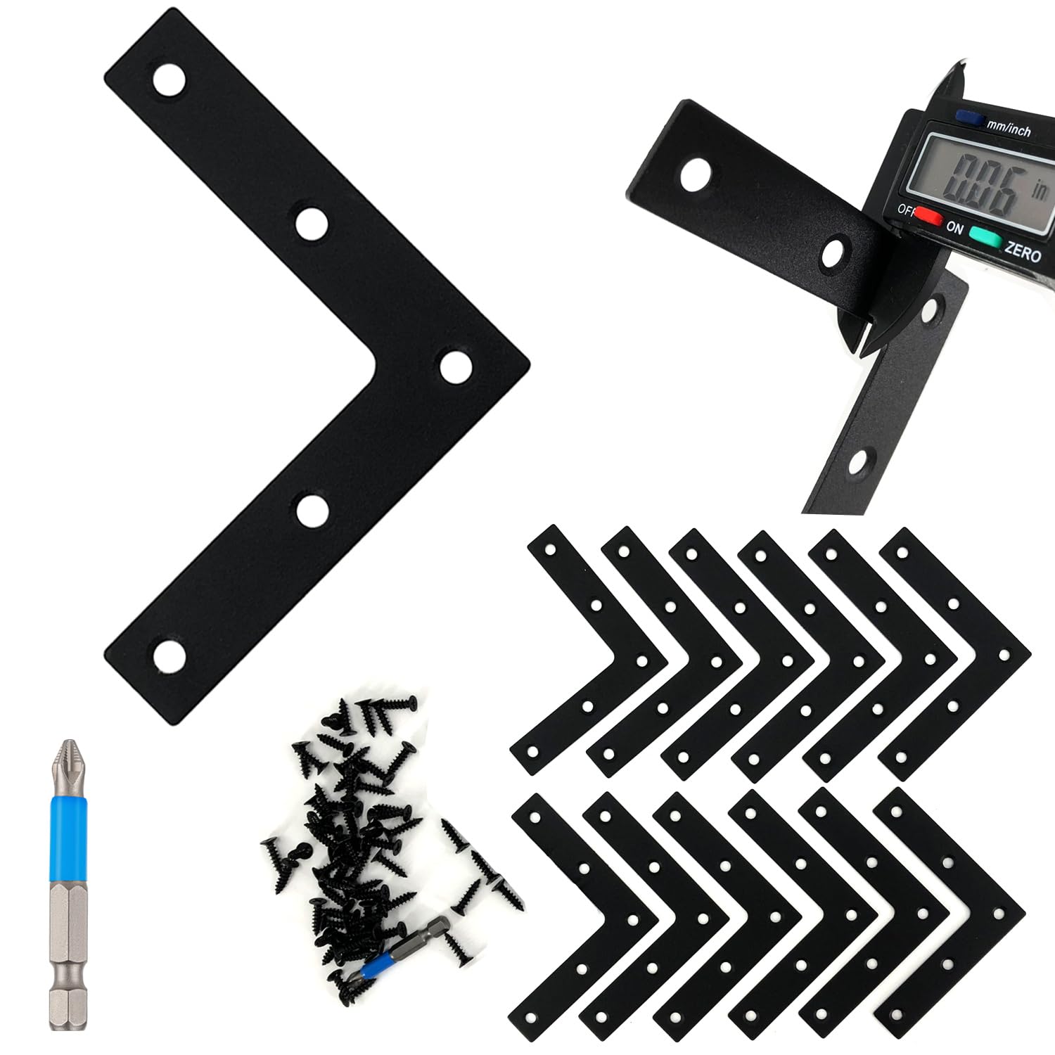 Amazon.com: QSJ 12 Pcs L Flat Straight Brackets Corner Bracket Set 3.15 ...