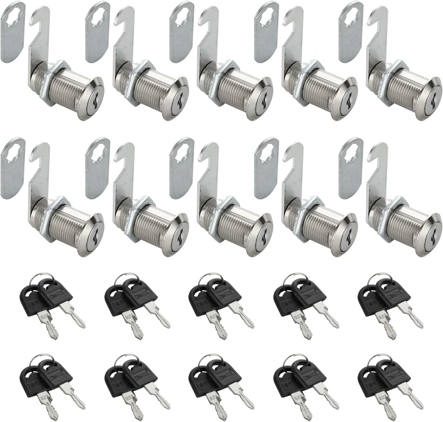 SENENQU Lot de 10 Serrures Boîte aux Lettres 30mm Serrure Armoire Metallique, Barillet Boite aux ...