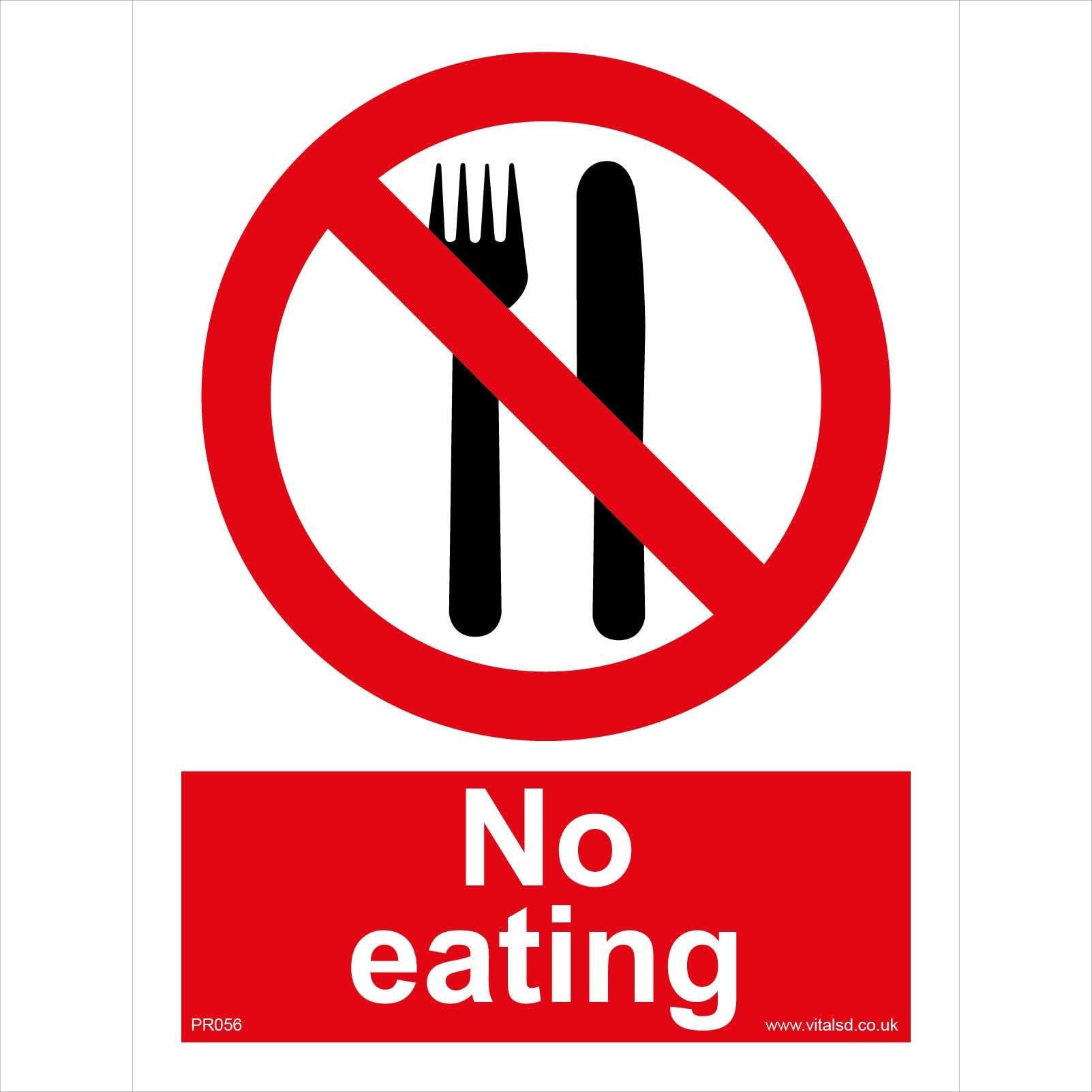 PR056 Prohibition Sign NO EATING Signs 150mm x 200mm .STICKER/SAV ...