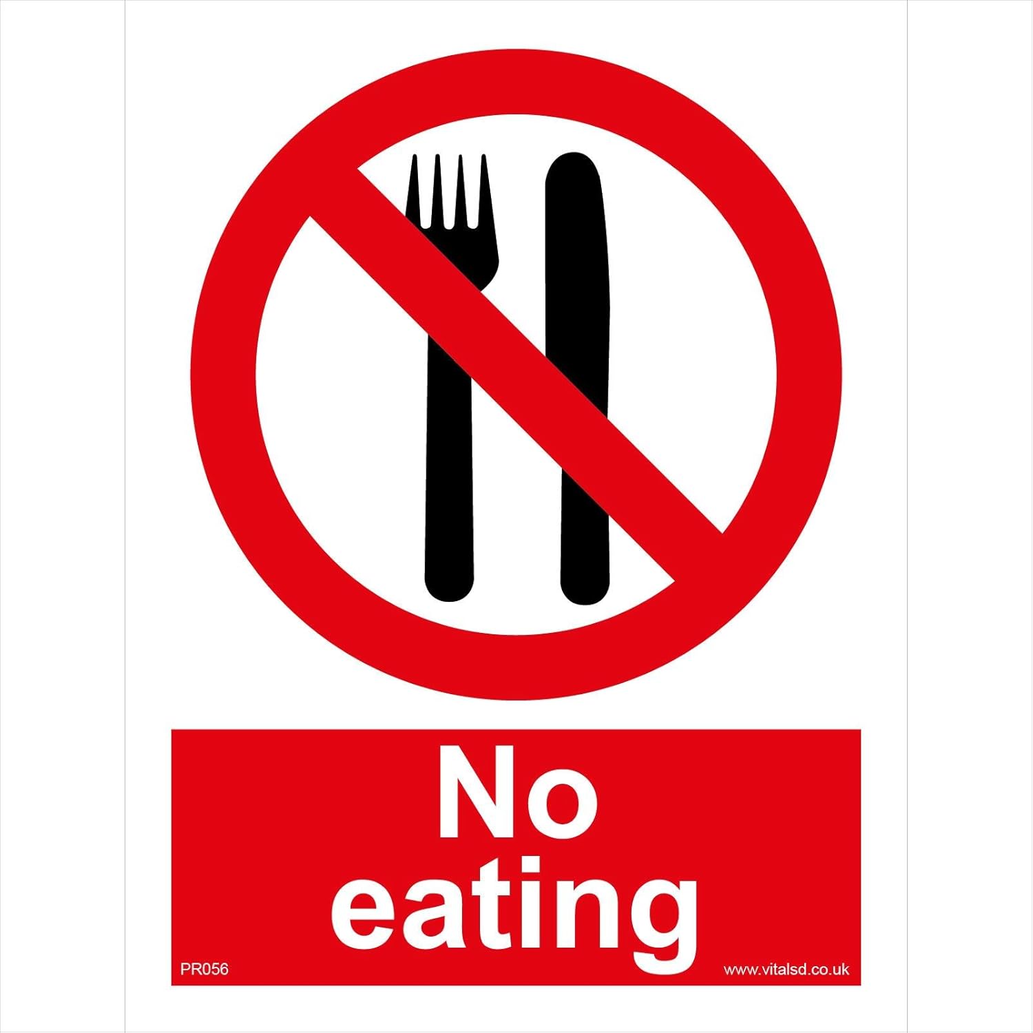 PR056 Prohibition Sign NO Eating Signs 150mm x 200mm .Sticker/SAV ...