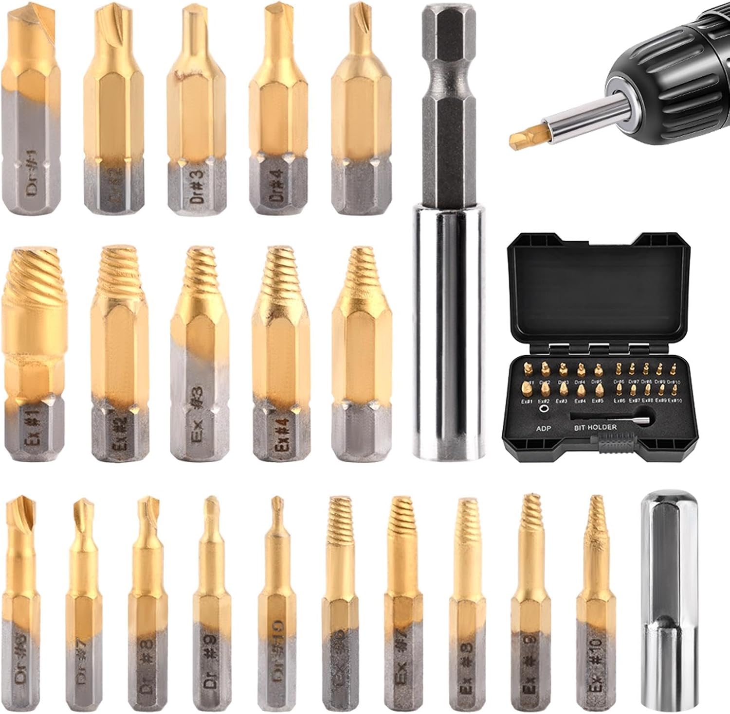 Amazon.com: 22Pcs Screw Extractor Set, Stripped Screws Remover Easy Out ...