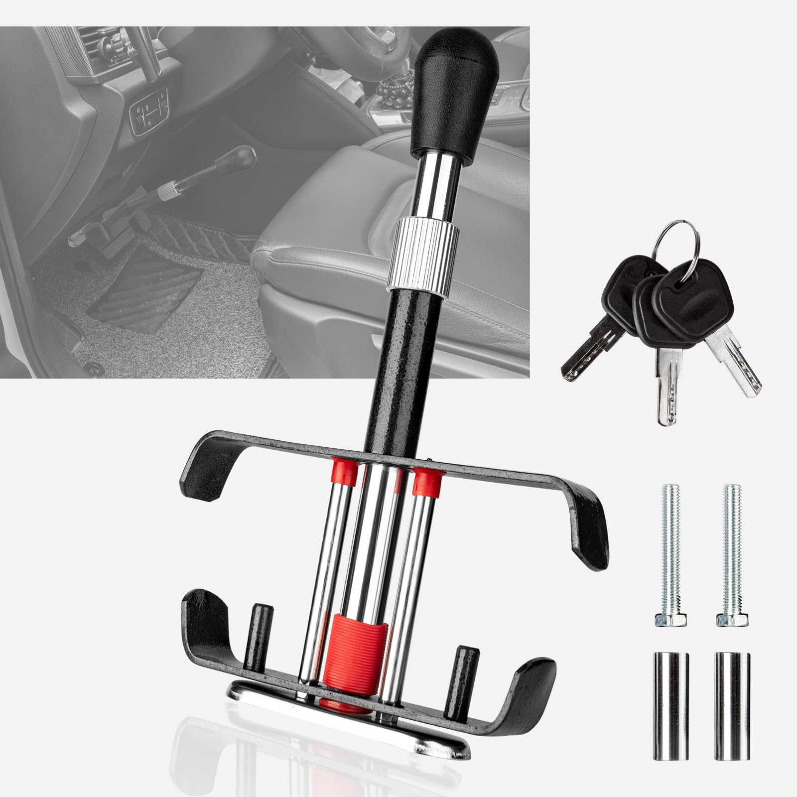 Amazon.com: Atokrtact Automotive Brake Clutch Pedal Lock - Stainless ...