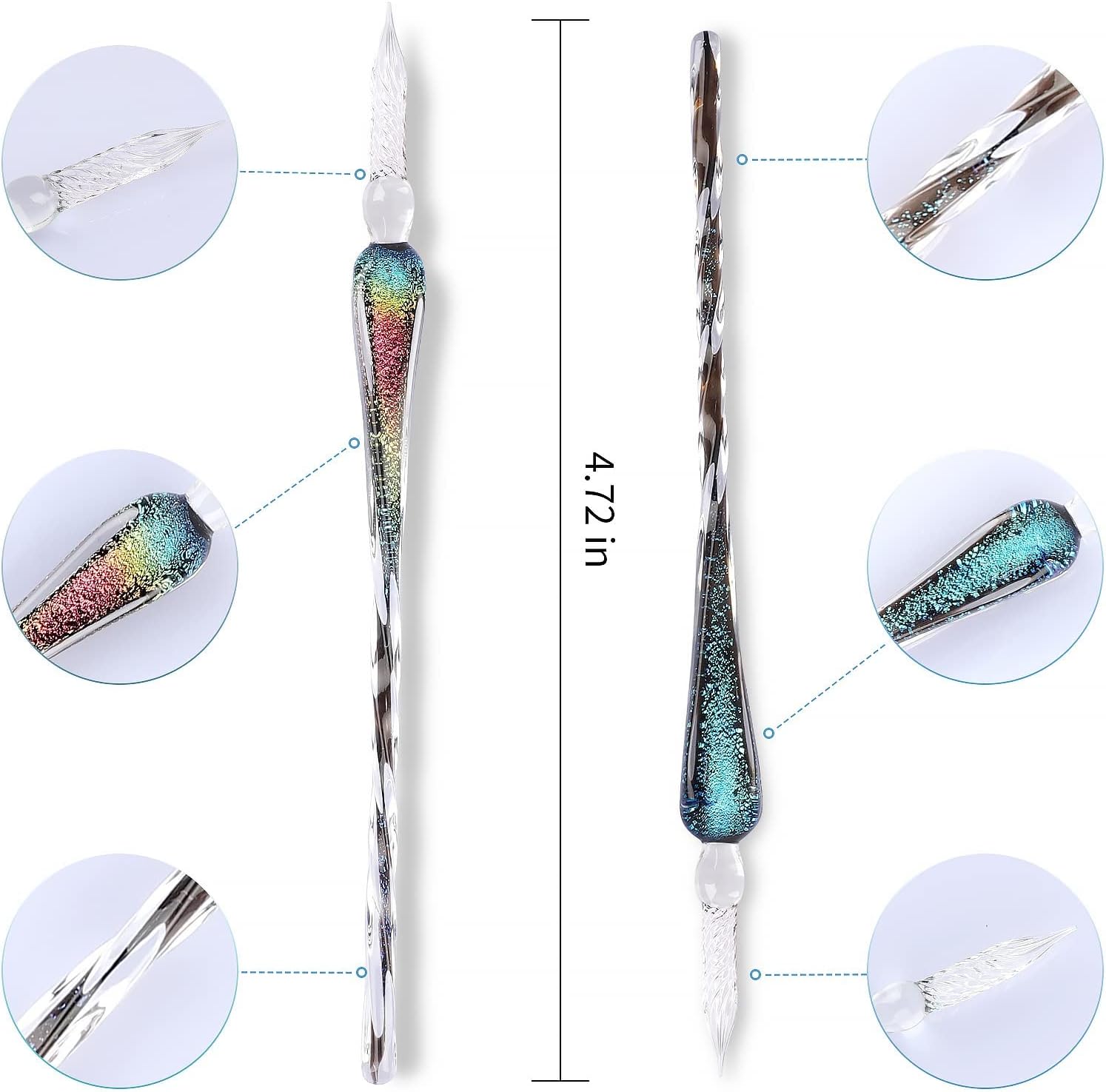 MKLPO Juego de bolígrafos de inmersión de vidrio, bolígrafos de ...