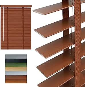 Amazon.com: Cordless Blinds for Indoor Windows, 2" Slats Faux Wood Blinds, Blackout Horizontal ...
