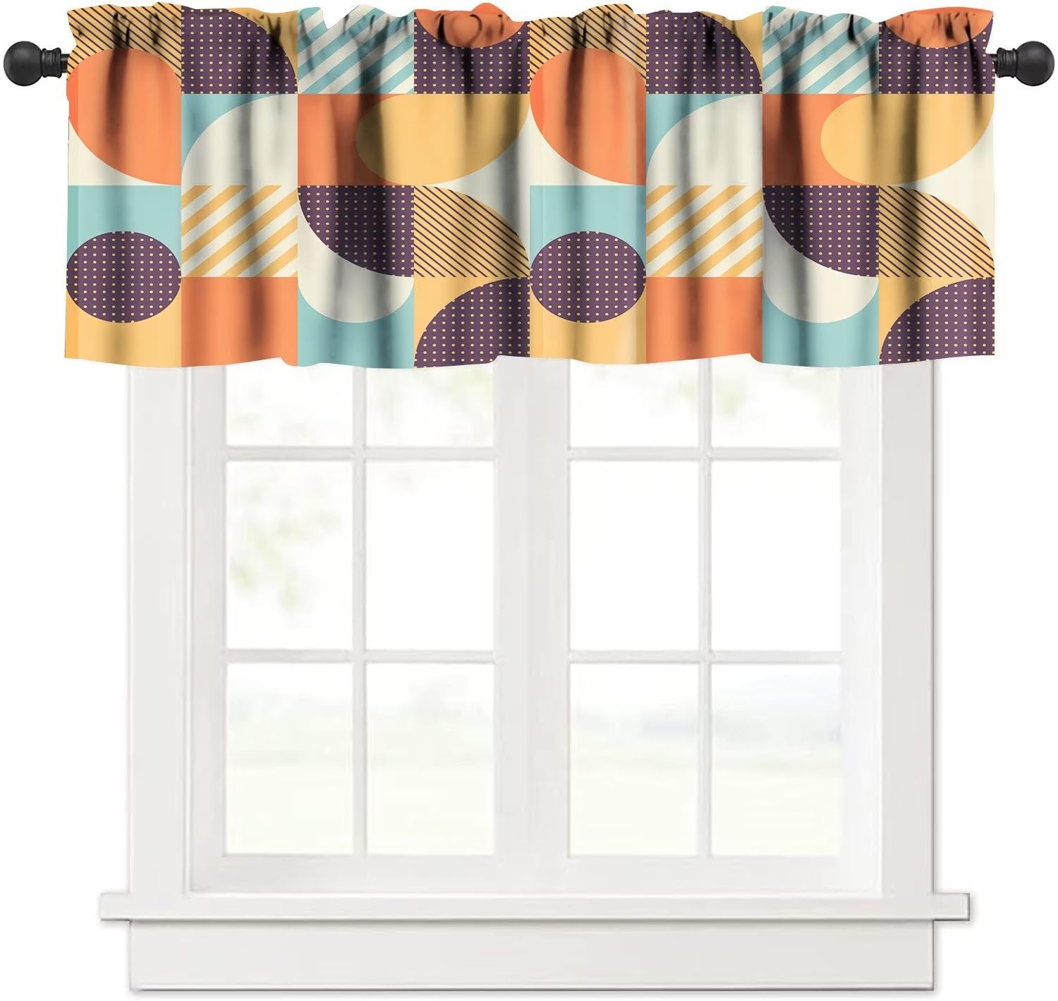 Amazon.com: JESTRONRY Colorful Geometric Window Valance,Mid Century ...