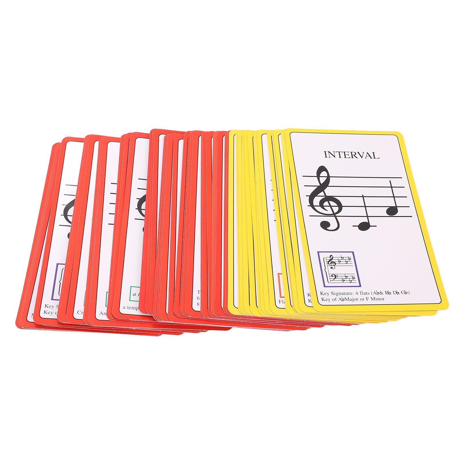 50 Pcs Music Flash Cards, 54 Piano Note Theory Flash Cards with Staff ...