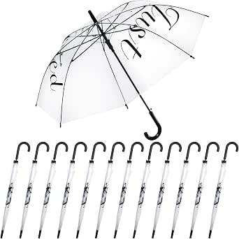Amazon.com: Sweetude 12 Pcs Clear Umbrella for Wedding 39 Inch Just ...