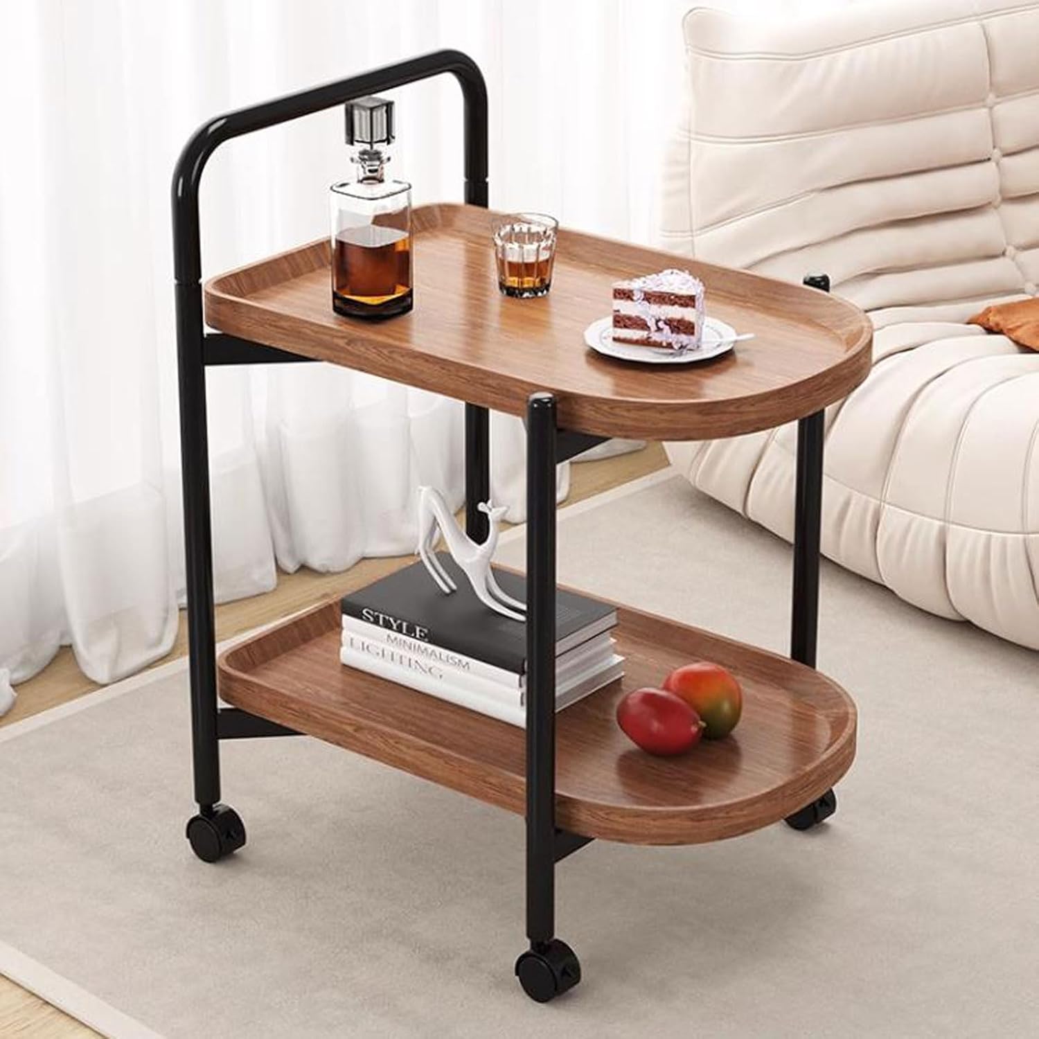 Living Room Center Table Trolley Kitchen Rolling Table Cart Coffe ...