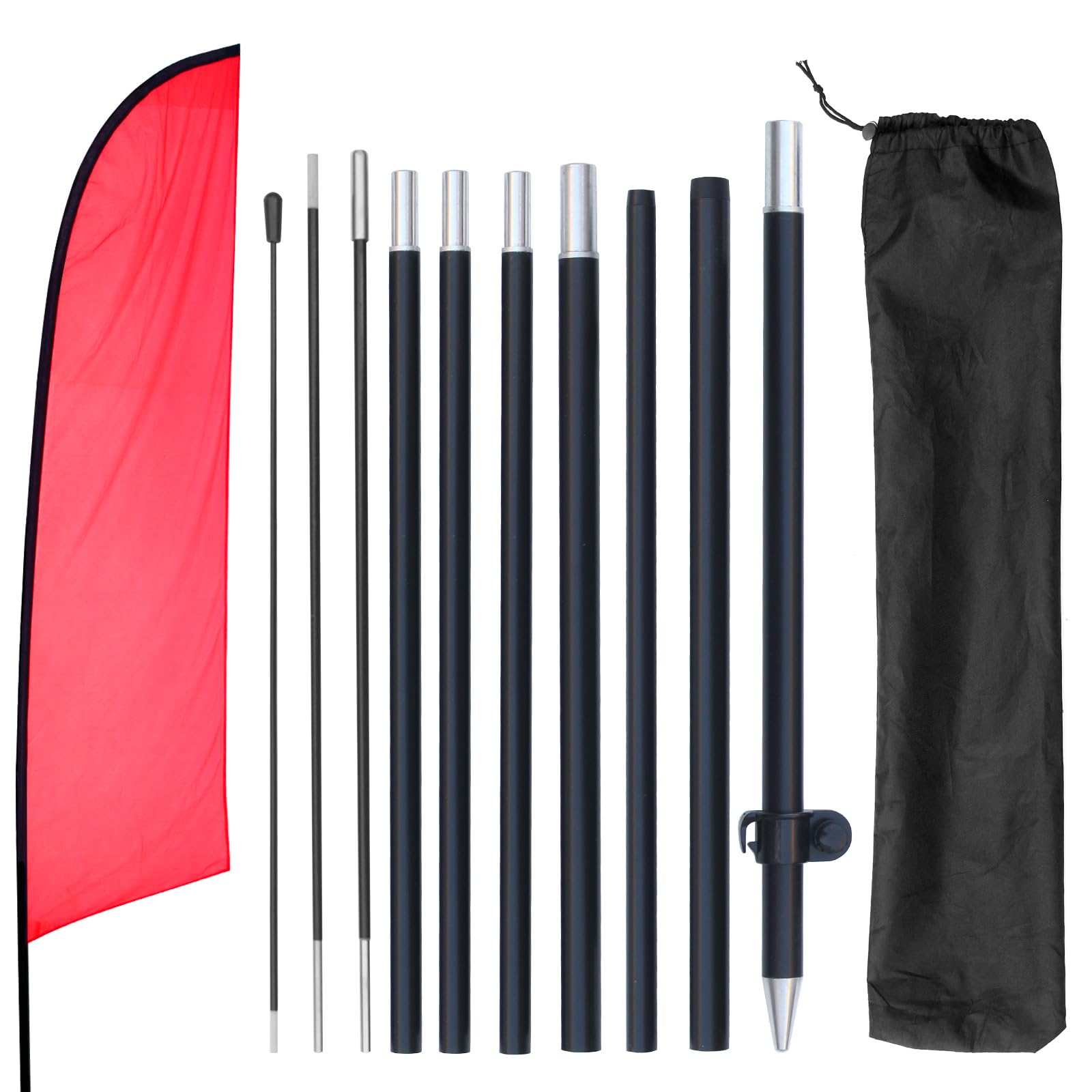 Amazon.com: yeload 12FT Blank Feather Flag Kit with Pole Solid Color ...