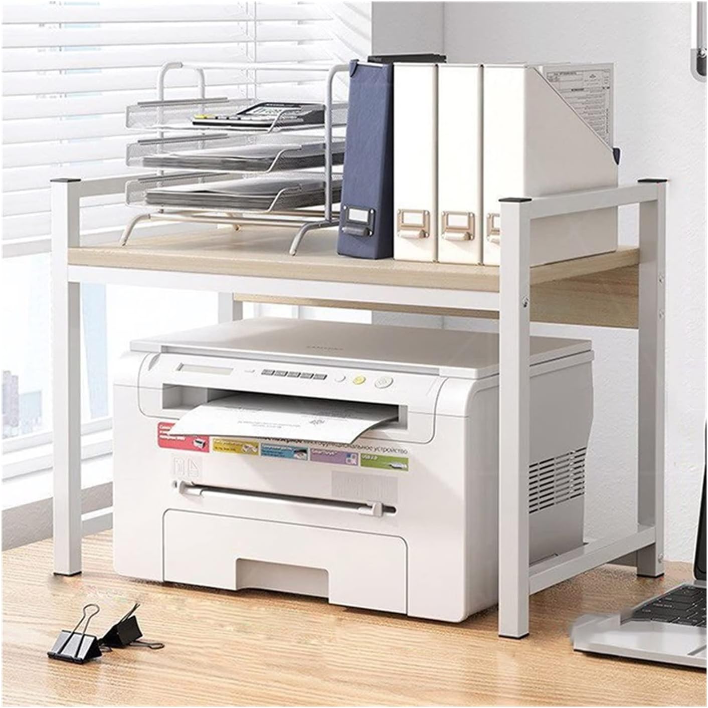 Amazon.com: ZLASS Printer Stand Tier Dual Office Desktop Printer Stands ...