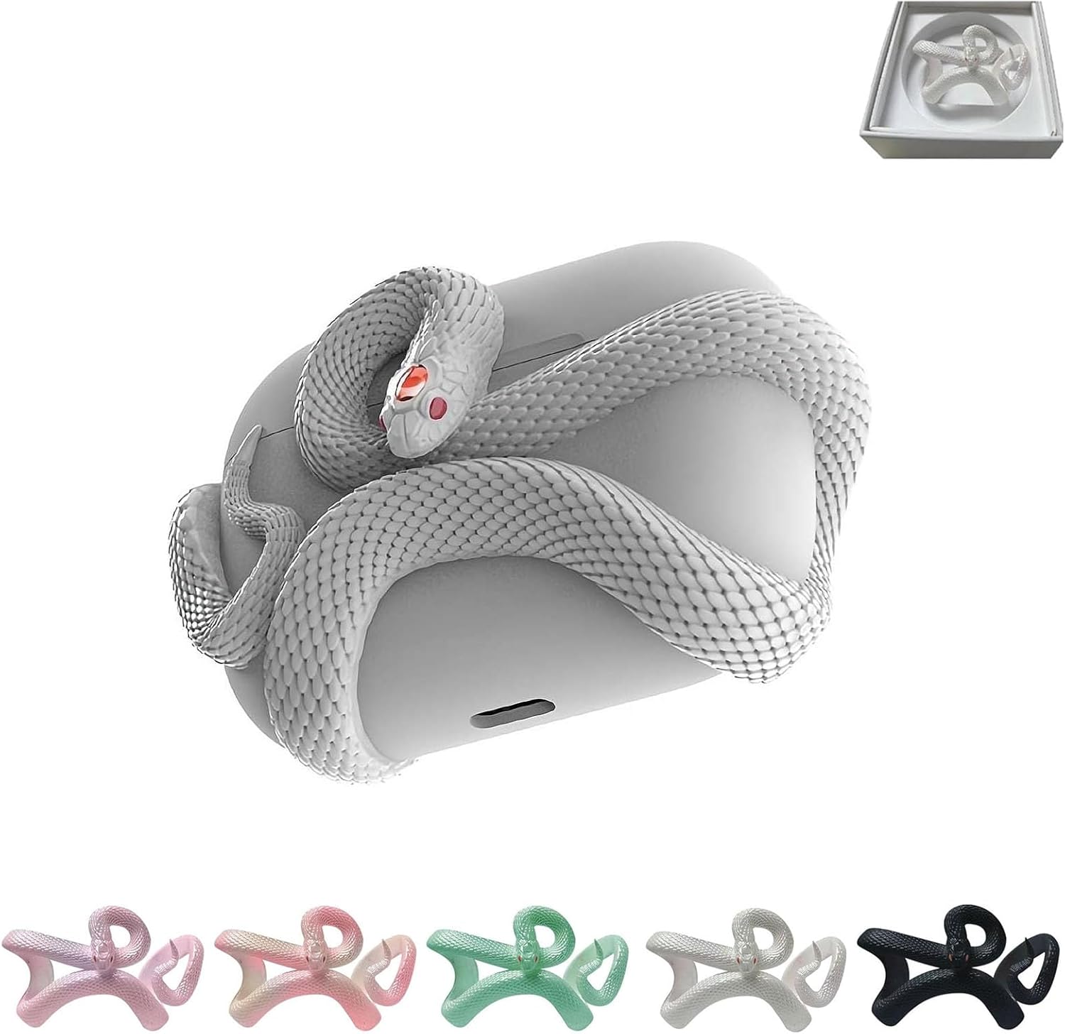 Amazon.com: 3D Snake Wireless Earphone Protective Case Creative 3D ...