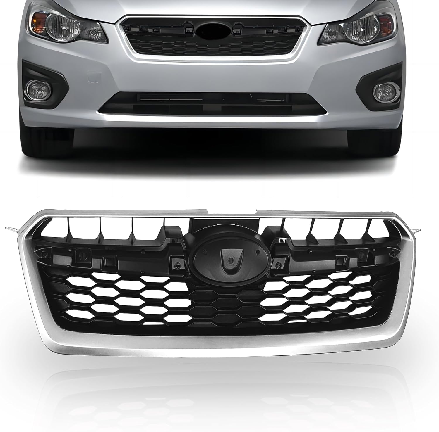 Amazon.com: PartsFlow Grille For 2012 2013 2014 Subaru Impreza Silver ...