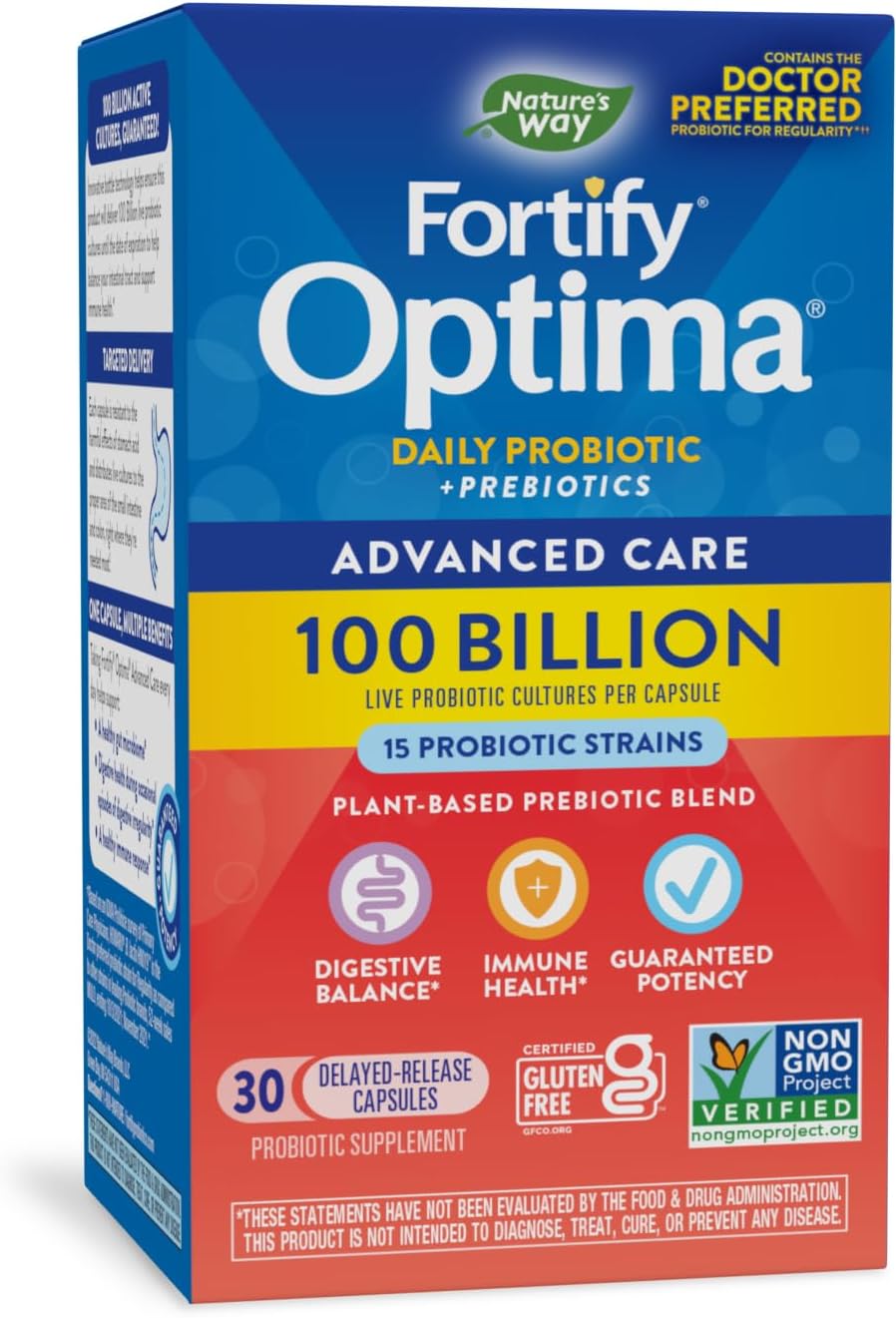 Amazon.com: Nature’s Way Fortify Optima Daily Probiotic, 100 Billion ...