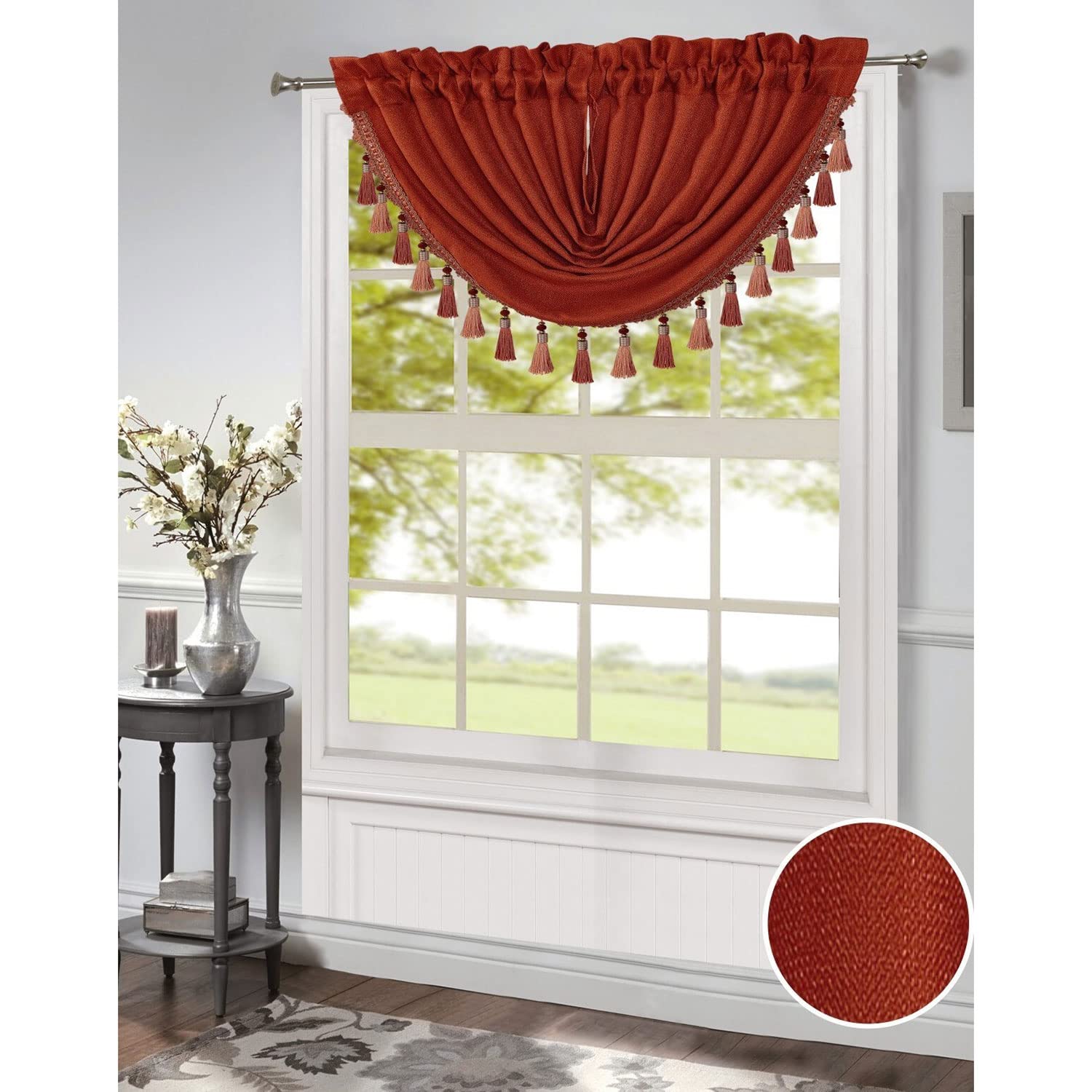 Amazon.com: PREMIUS Morgan Rod Pocket Window Panel and Waterfall ...