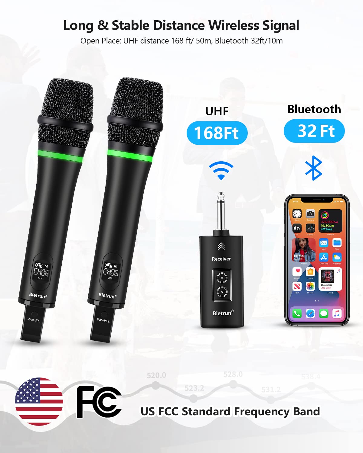 Micrófono inalámbrico Bietrun recargable con Bluetooth...B097N2ZK15 ...