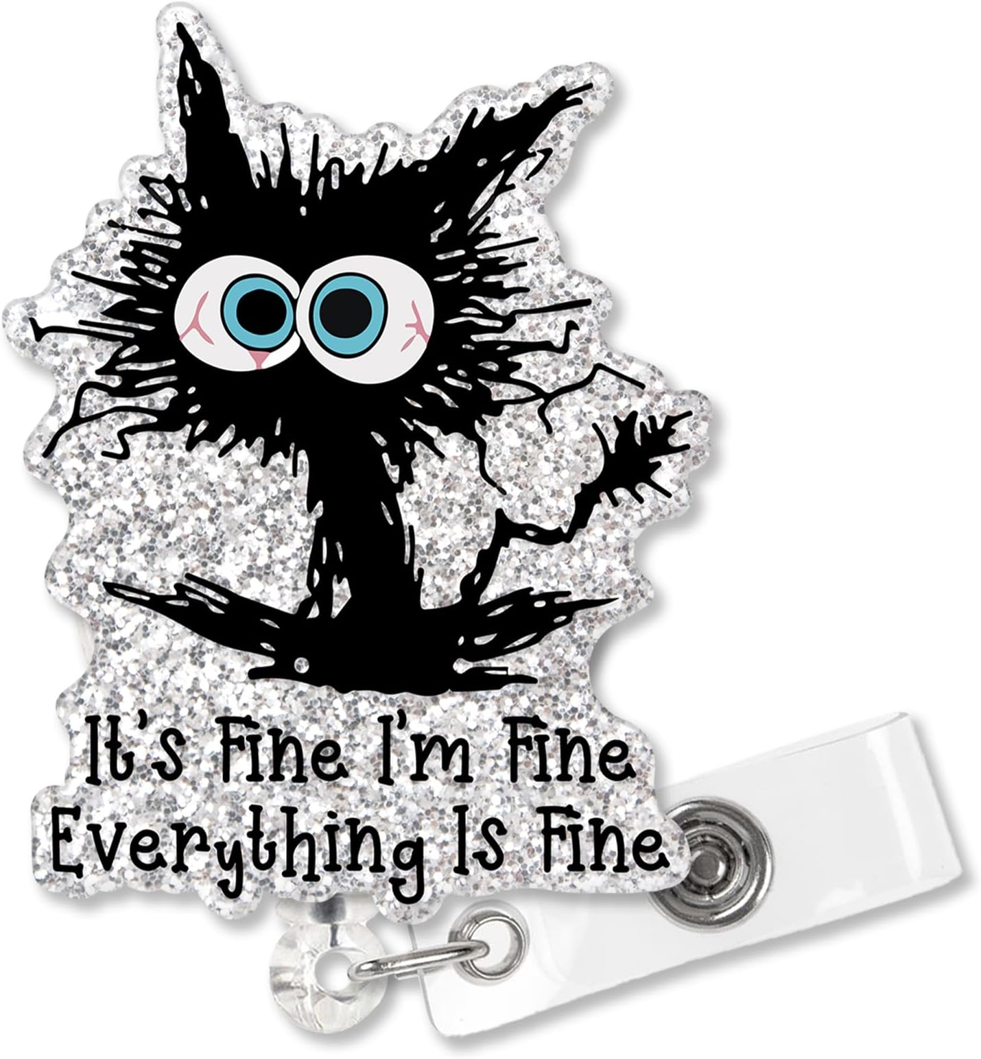Amazon.com : XQLZY It's Fine I'm Fine Everything is Fine Silver Glitter ...