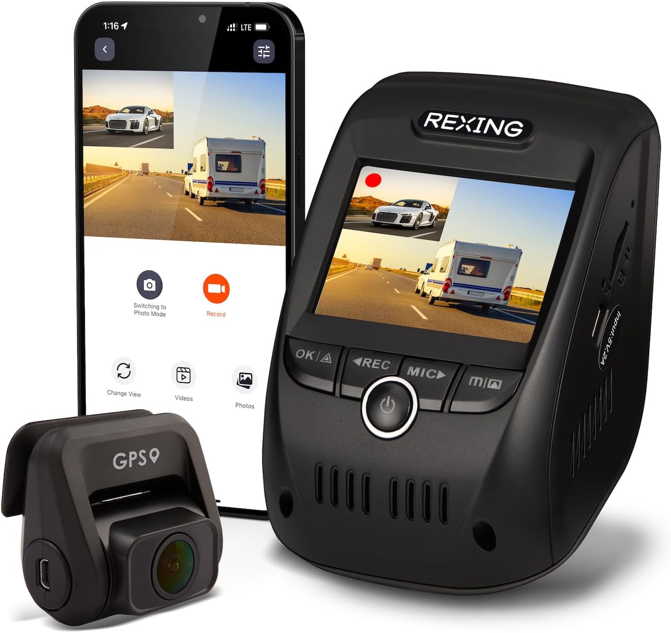 Amazon.com: Rexing V3 Dual Camera Front and Inside Cabin Full HD 1080p ...